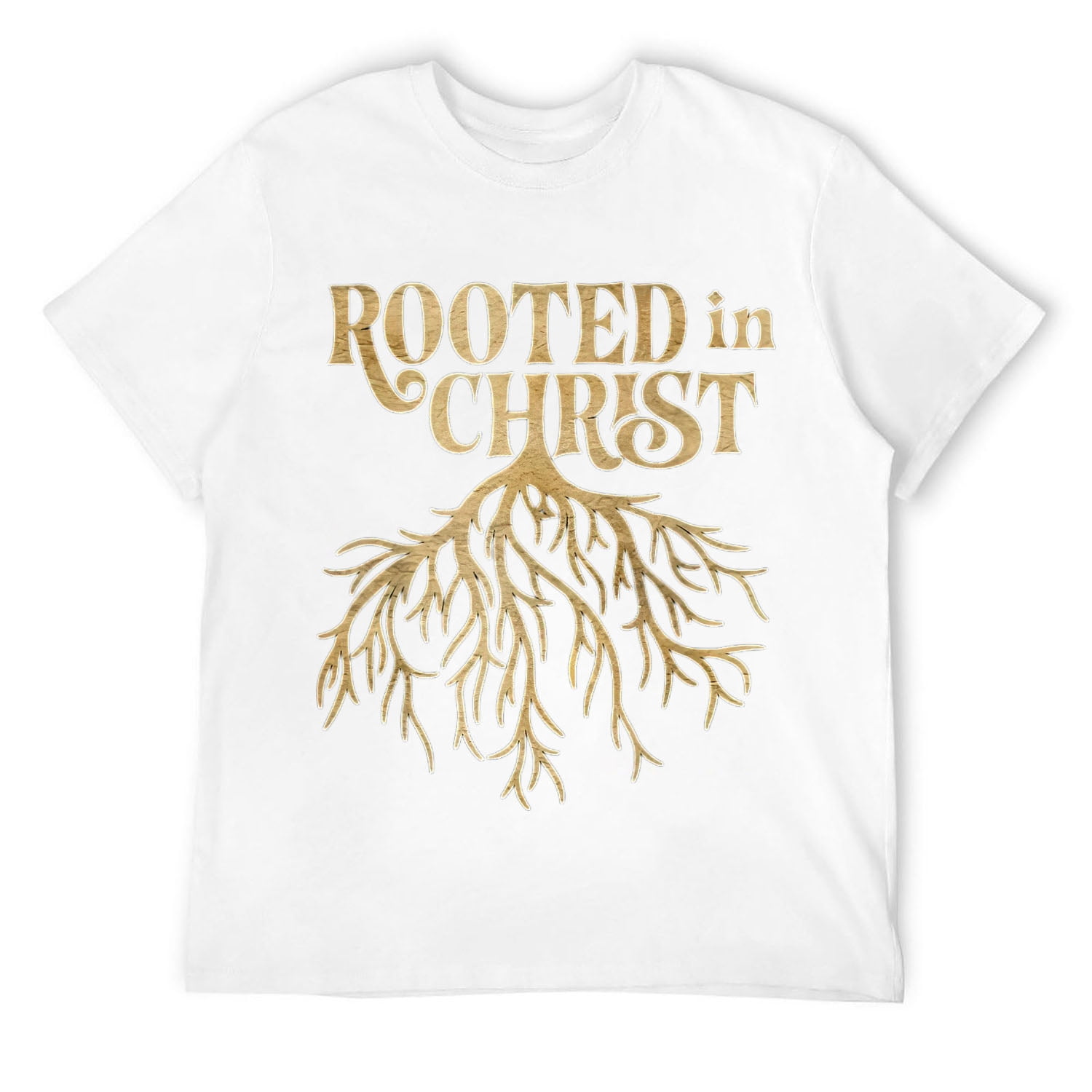 Mens Rooted In Christ T-Shirt White 4XL - Walmart.com