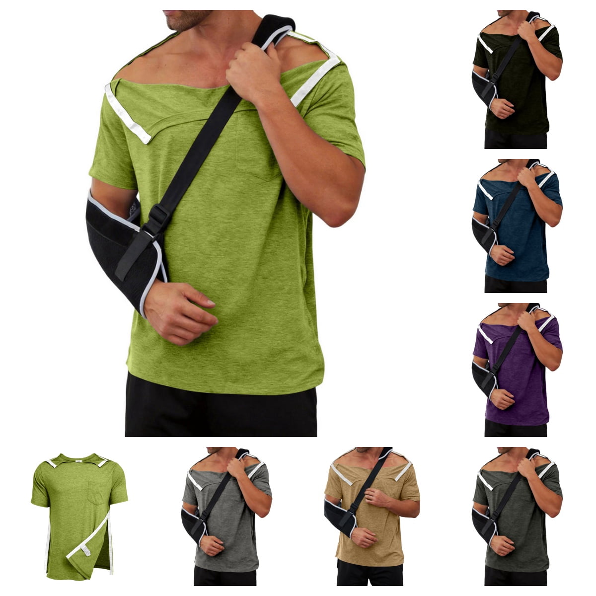 Mens Rotator Cuff Post Shoulder Surgery Recovery Shirt, Full Open Side ...