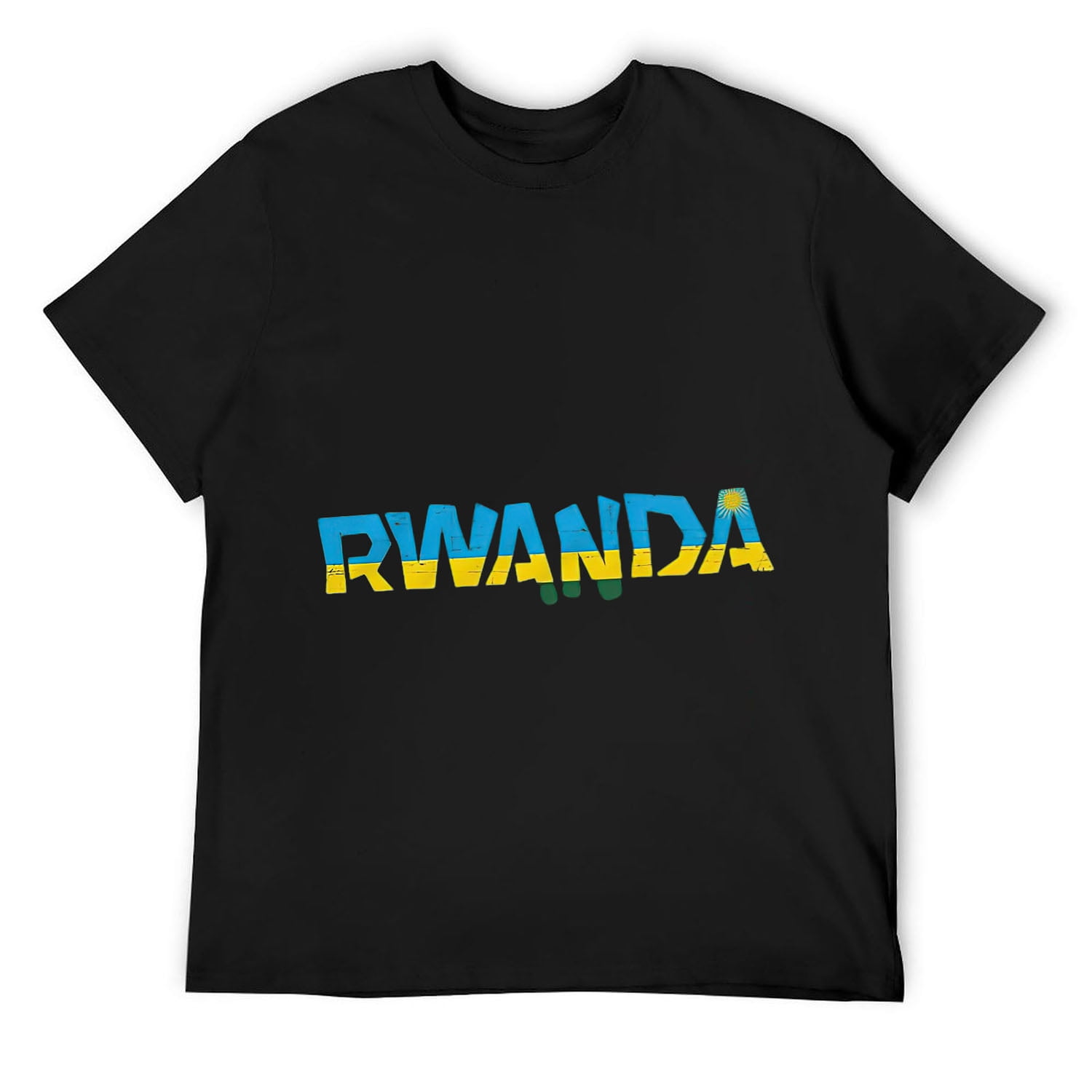 Mens Rwanda T-Shirt Rwandan Flag Coat of Arms Country Nation Tee Shirt ...