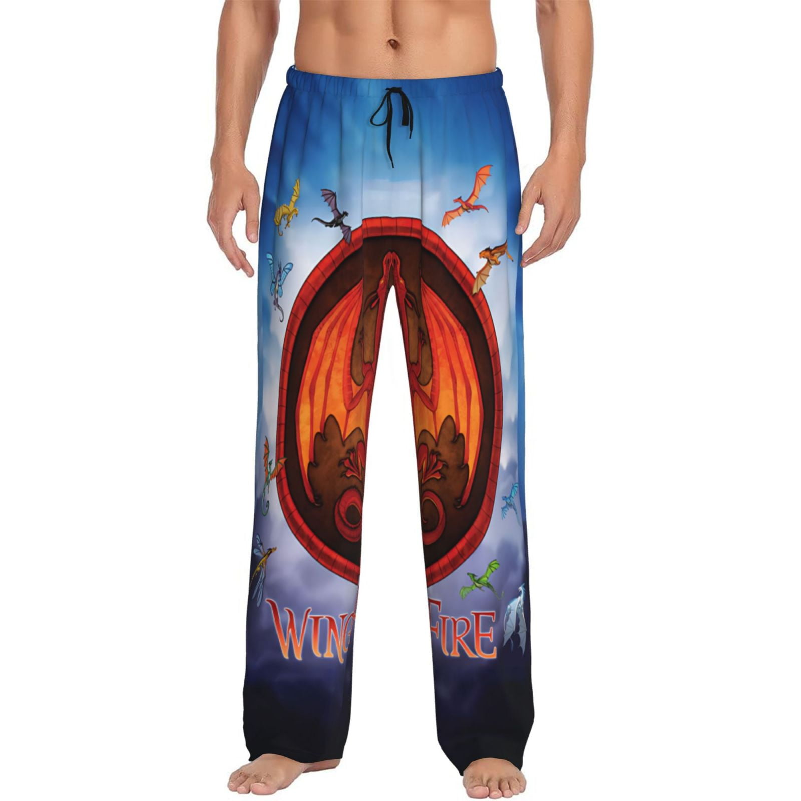 Mens Wings Dragon Fire Pajama Pants Soft Lightweight Pajama Pants ...