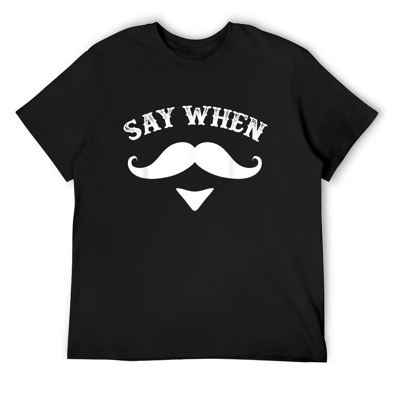 Mens Say When Western Doc Holiday With Mustache T-Shirt Black 2X-Large ...