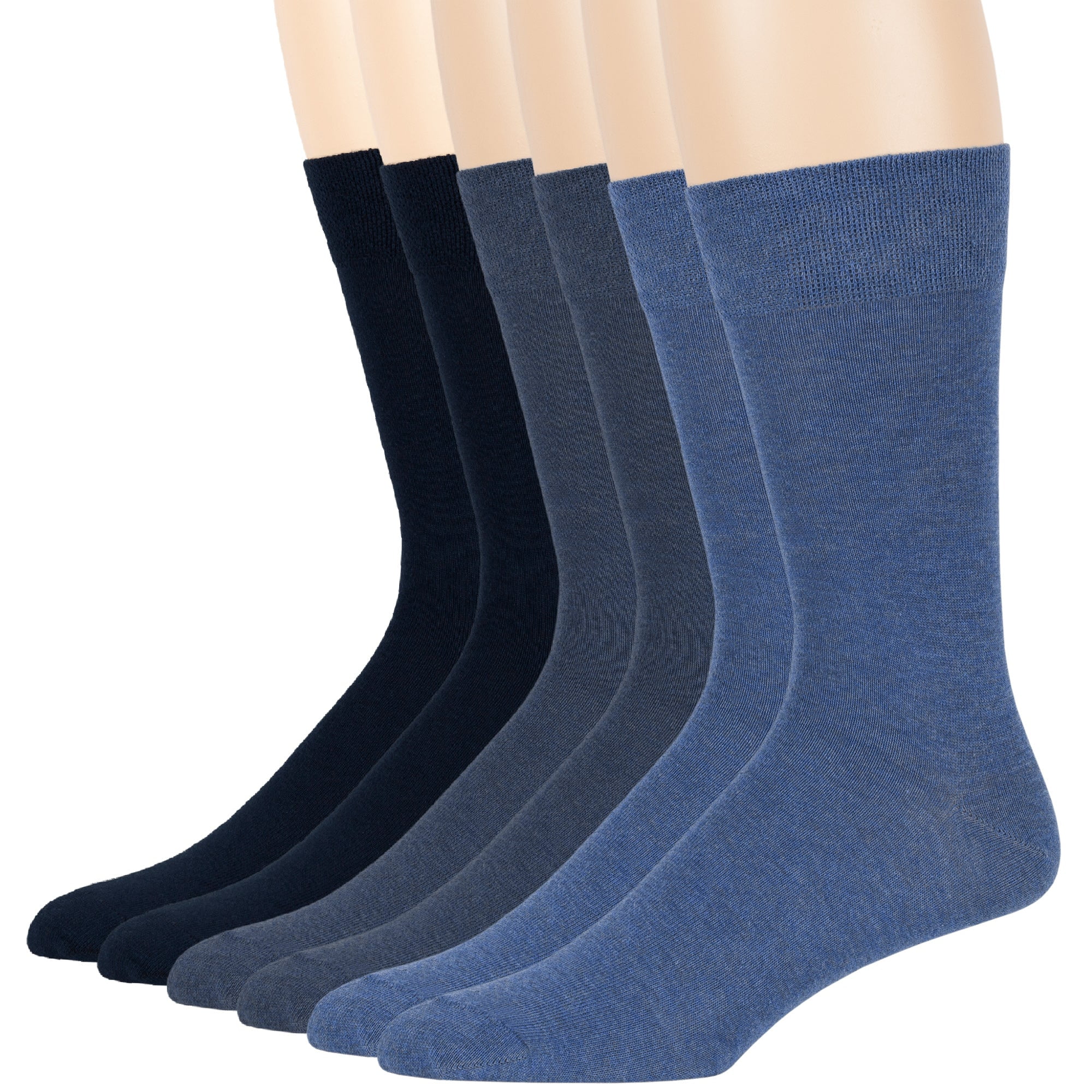 Mens Seamless Cotton Assorted Socks, Dark Navy,Light Navy, Denim Blue ...