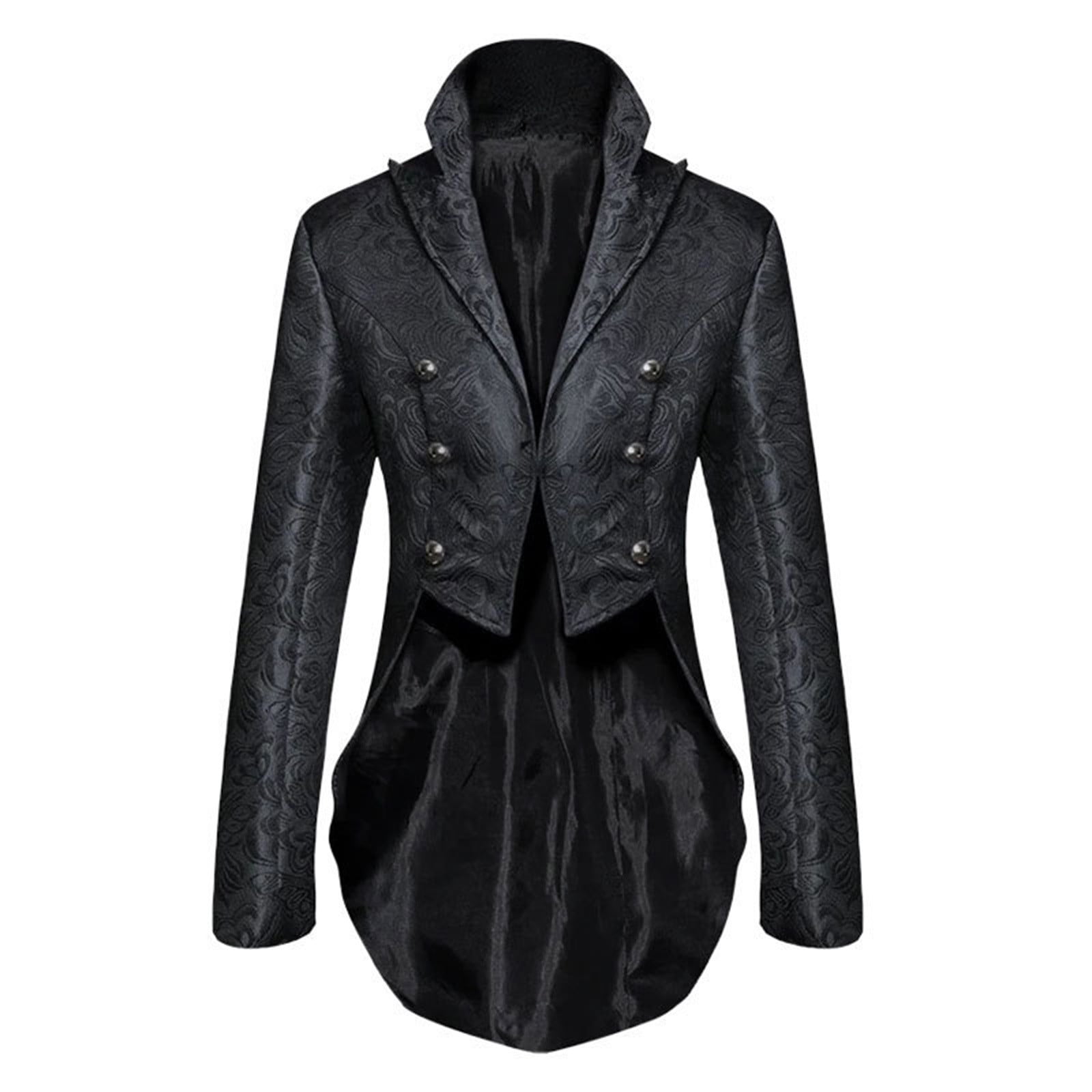 Mens Sequin Tuxedo Jacket Tails Slim Fit Tailcoat Dress Coat ...