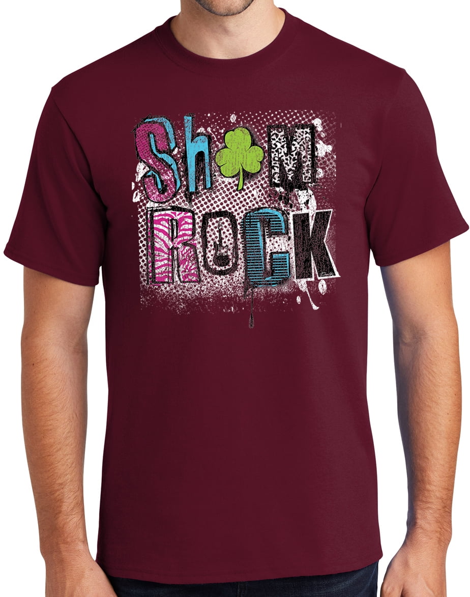 Mens Sham Rock St Patrick's Day Shamrock Tee Shirt, Large Cardinal Red ...