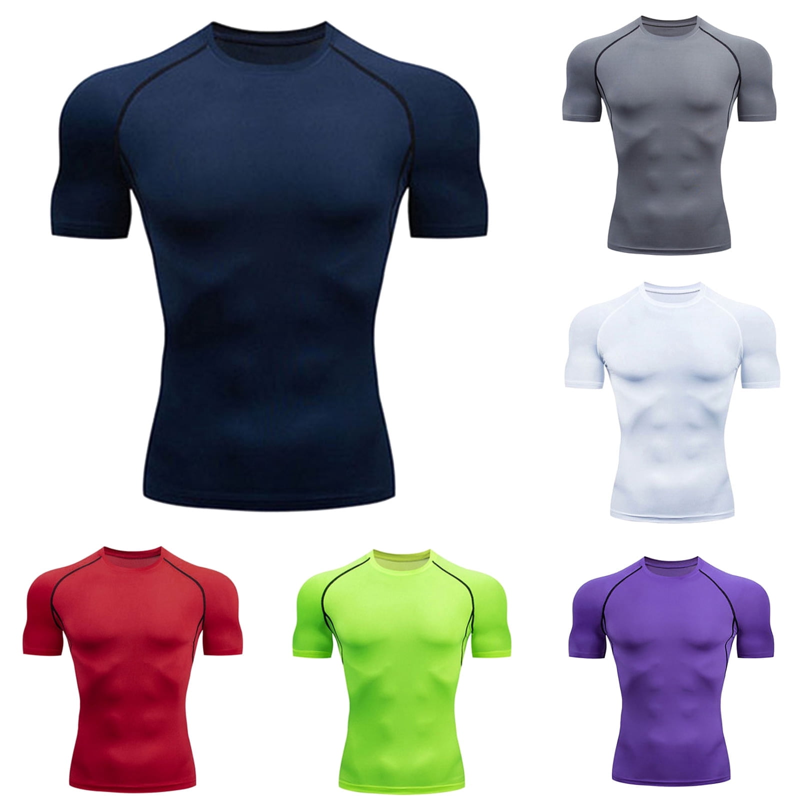 Mens Shapewear Compression Shirts Moisture Wicking Short Sleeve T Shirt ...
