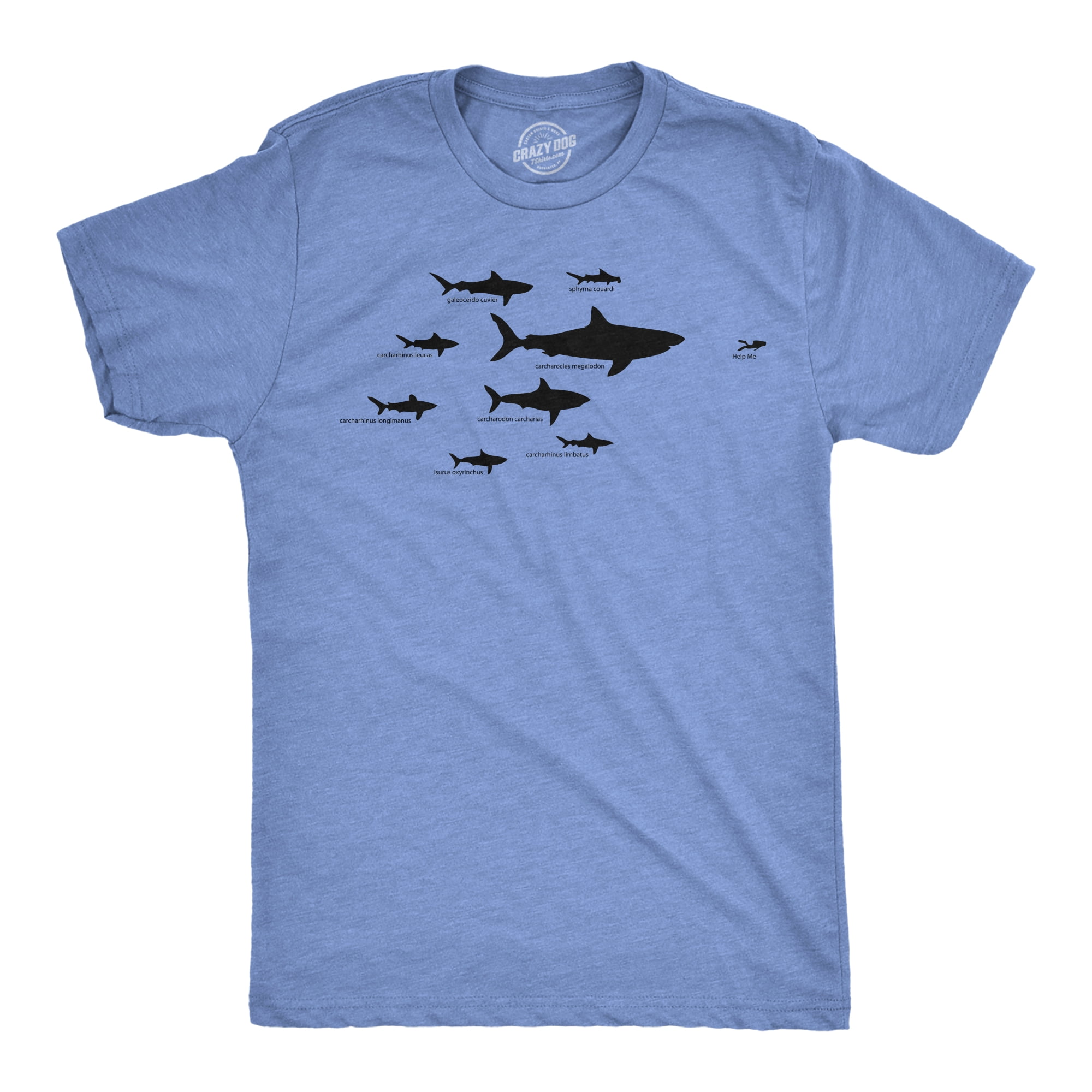 Mens Shark Hierarchy Chart T Shirt Funny Science Ocean Tee for Guys ...