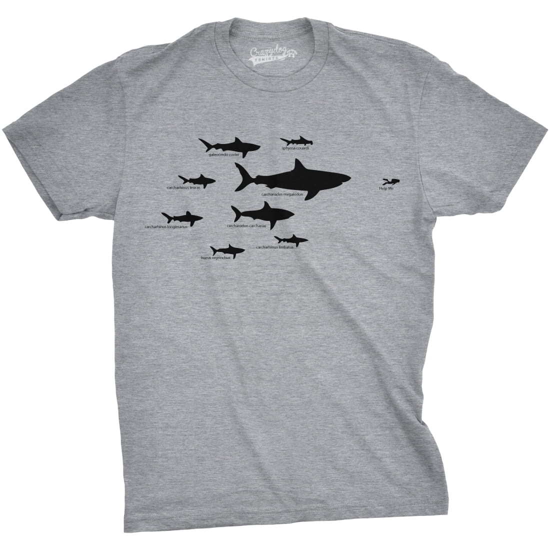 Mens Shark Hierarchy Chart T Shirt Funny Science Ocean Tee for Guys ...