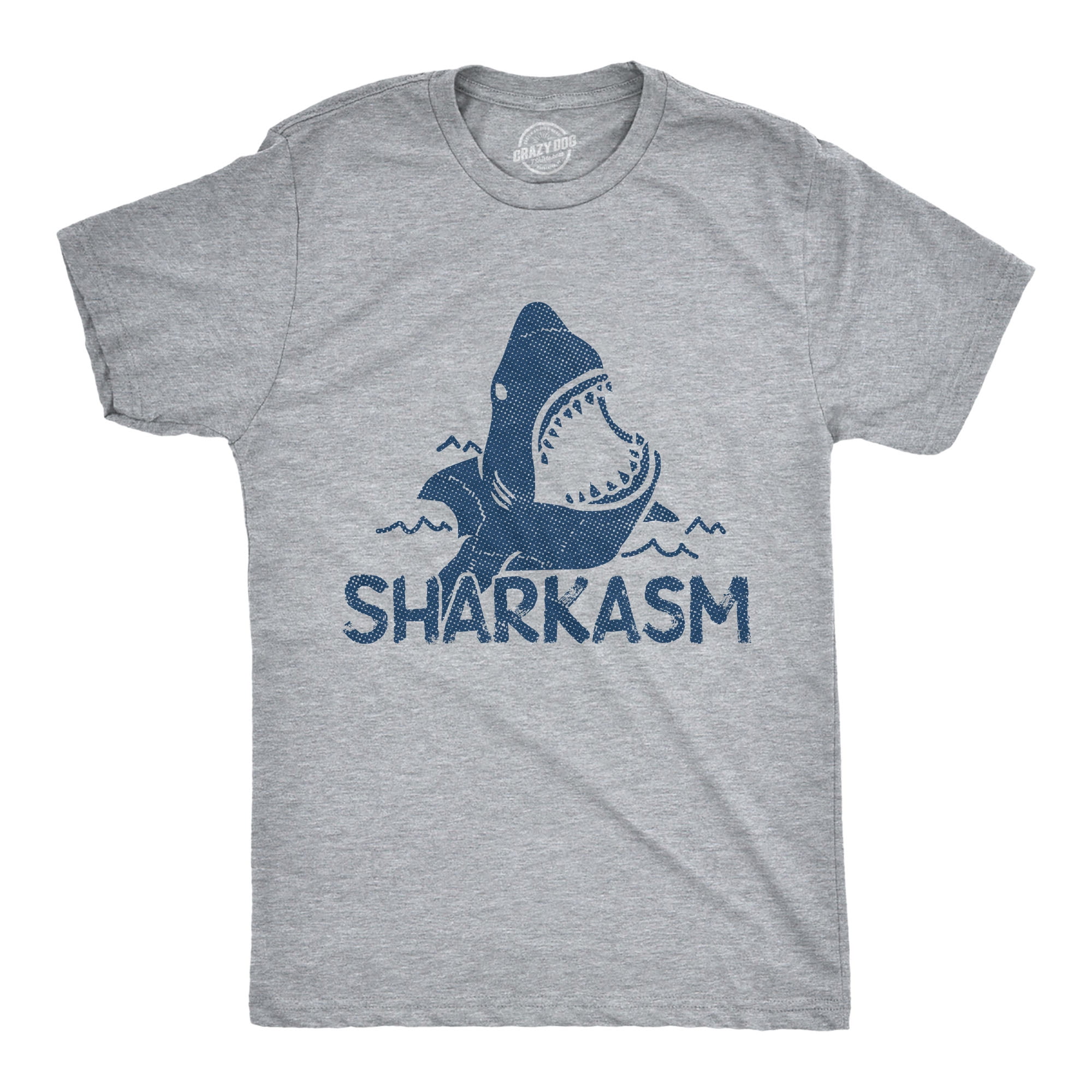 Mens Sharkasm T Shirt Funny Sarcastic Shark Summer Vacation Graphic ...