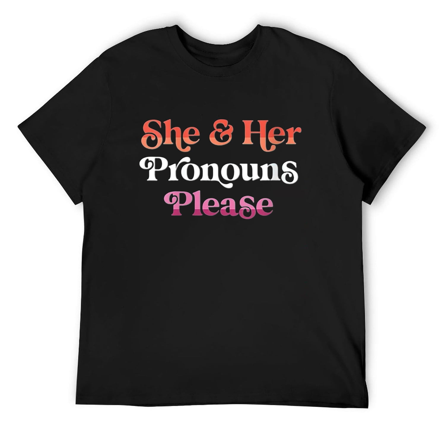 Mens She & Her Pronouns Please Lesbian Pink Lgbt Retro Pride Flag V ...