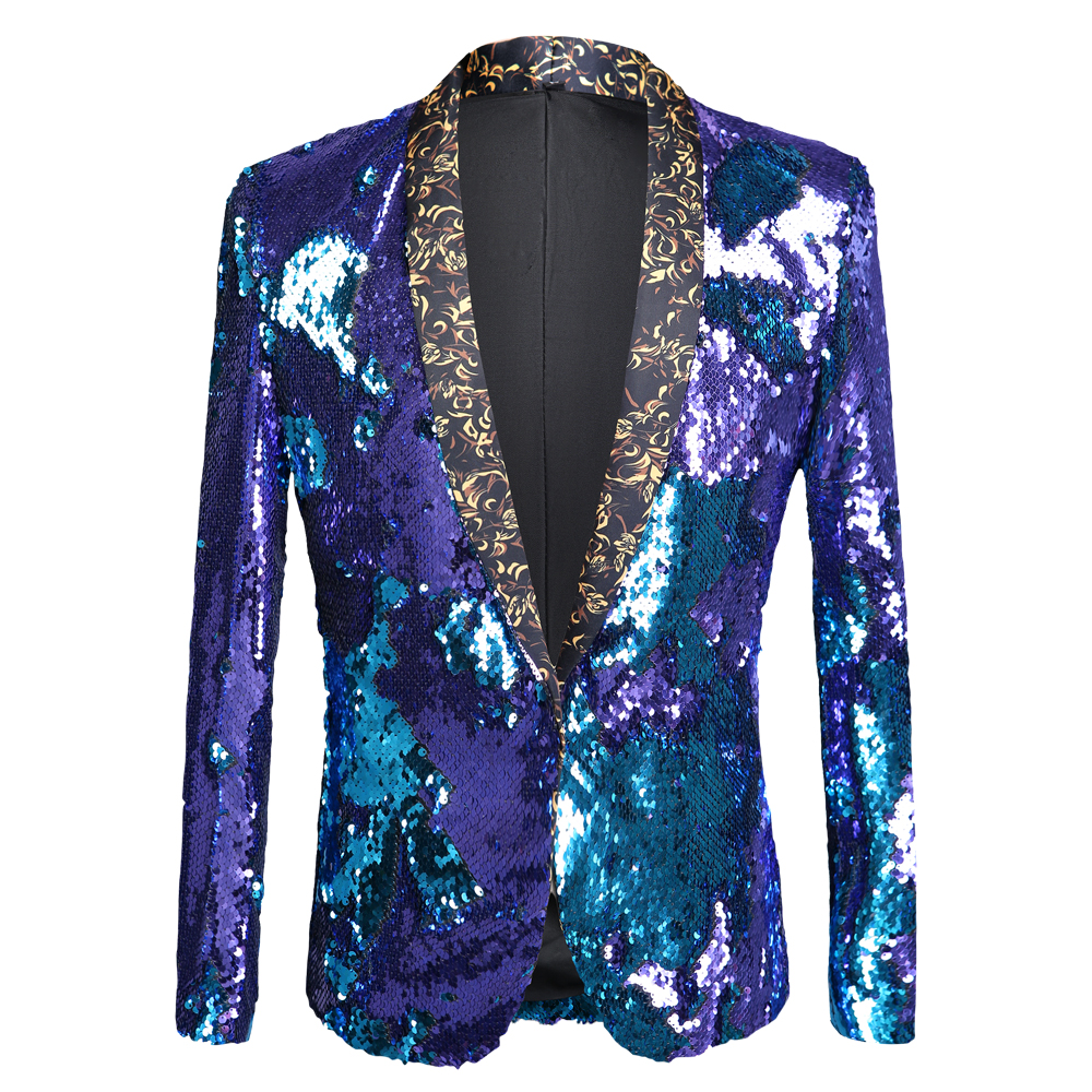Mens Shining Plus Size Handmake Black Blazer DJ Singers Nightclub ...