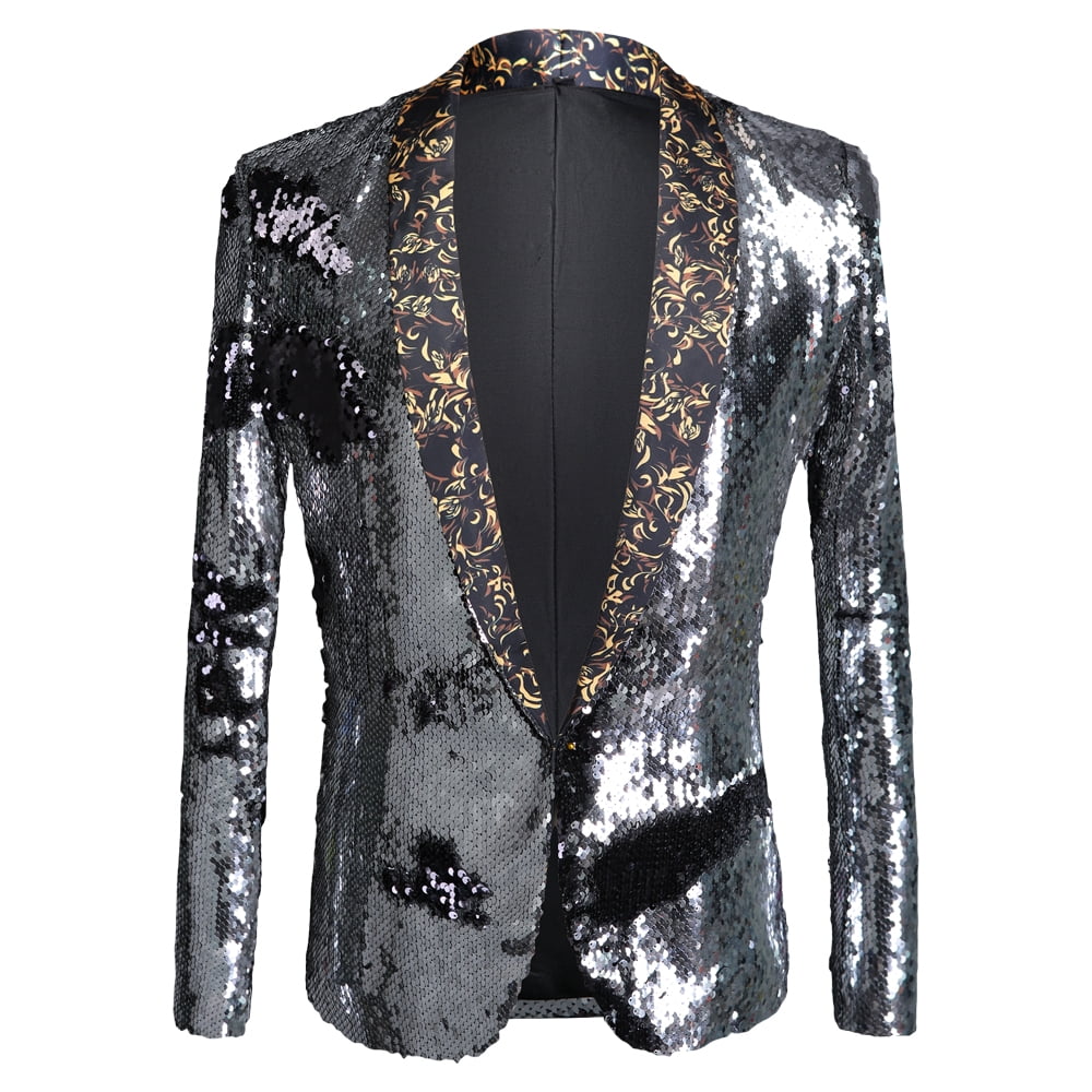 Mens Shining Plus Size Handmake Black Blazer DJ Singers Nightclub ...