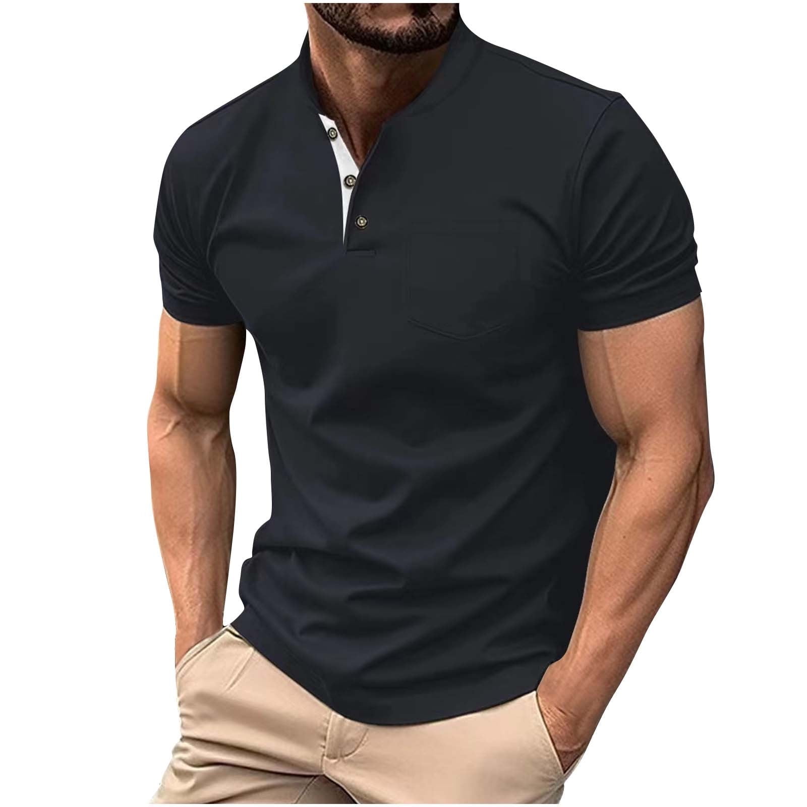 Mens Shirts Under $10 Mens Henley Shirts Short Sleeve Summer Casual ...