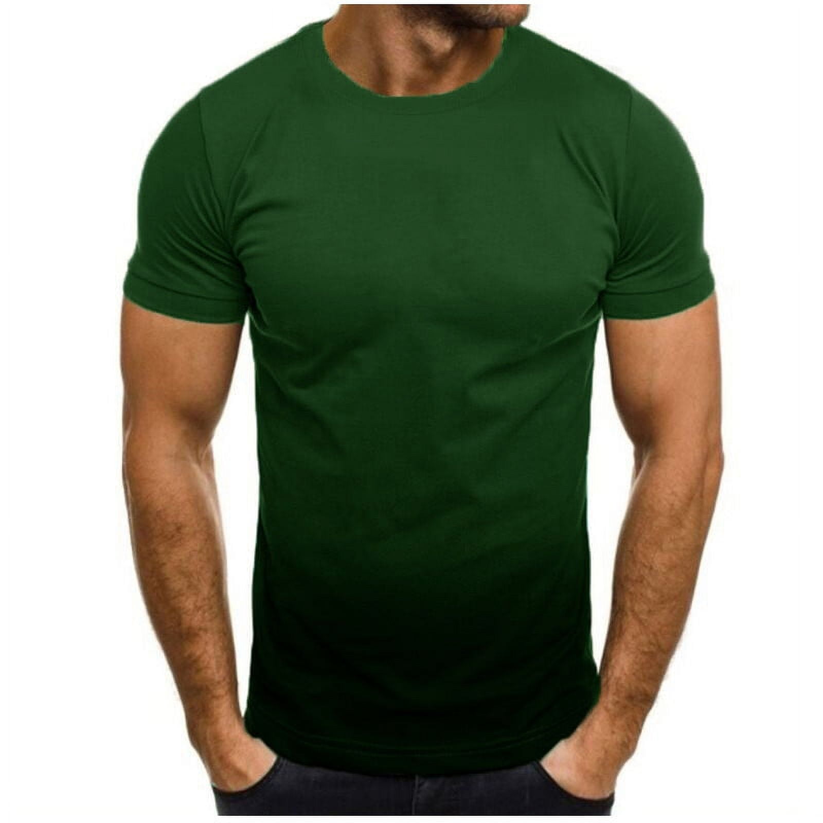 Mens Shirts under $5.00 Short-Sleeve Crewneck Gradient Summer Casual ...