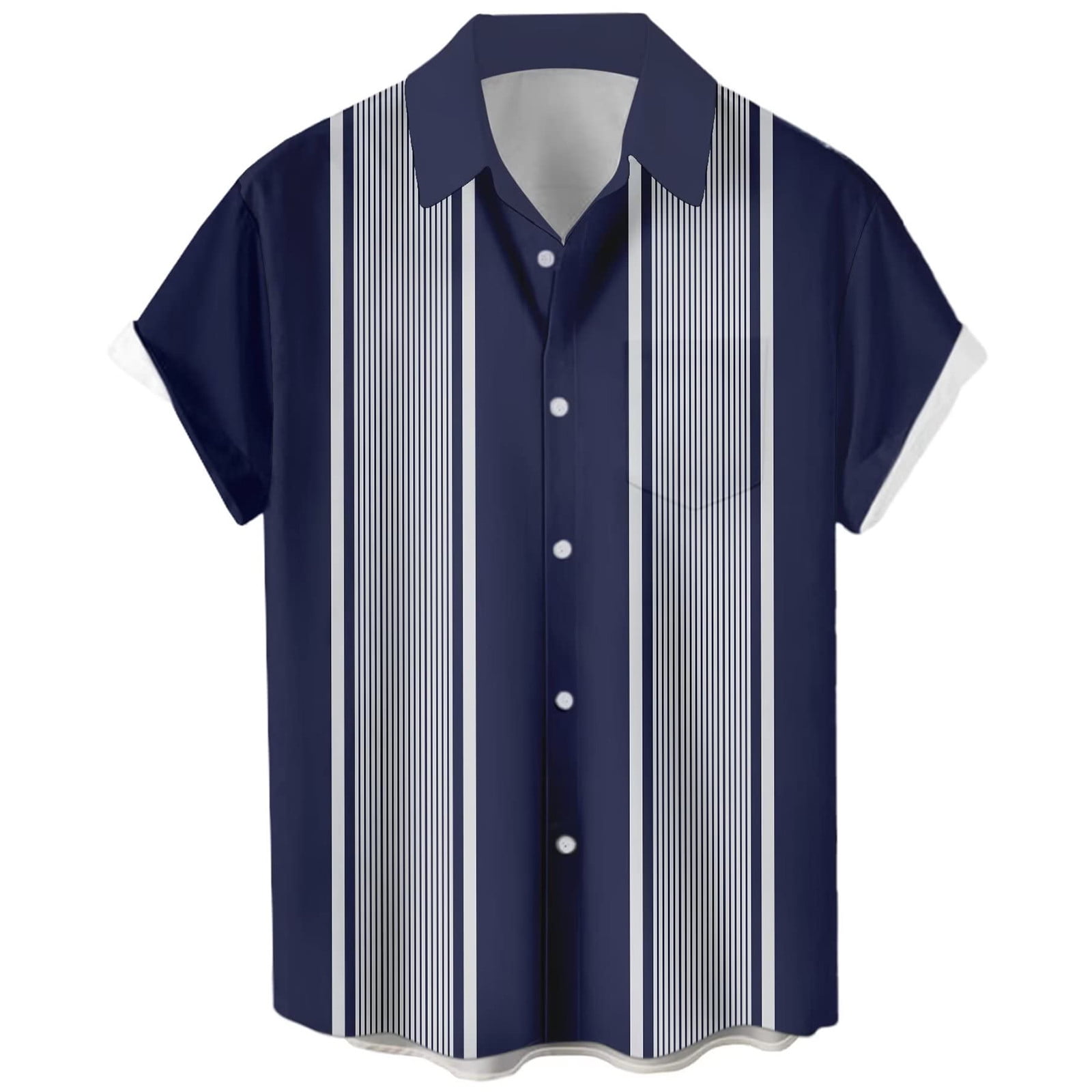 Mens Shirts Hawaiian Shirt For Men, Men's Vintage Button Down Bowling ...
