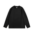 Mens Shirts Solid Color Long Sleeved Crew Neck T Shirt Loose Base Layer ...