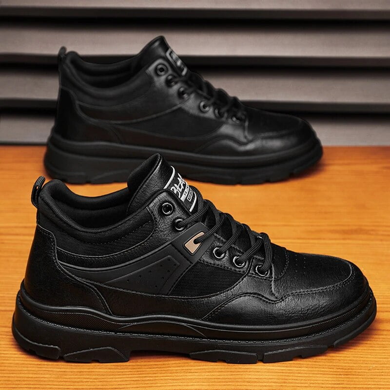 Mens Shoes Winter Casual Boots Leather Designer Luxury Platform Chelsea ...