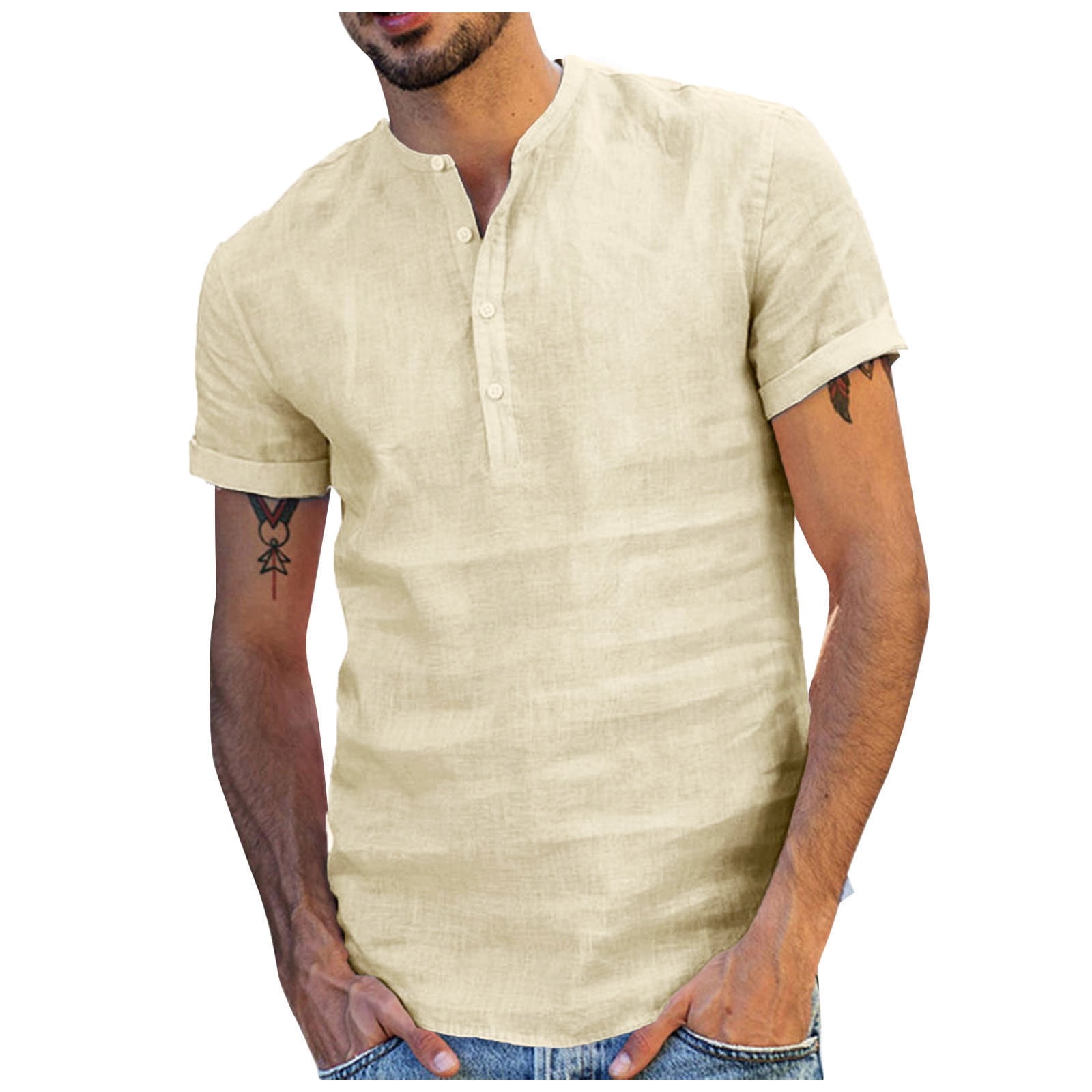 Mens Short Shorts,Sleeves for Men,'S Baggy Cotton And Linen Solid Short ...