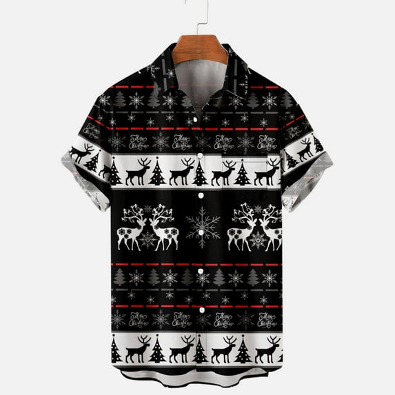 Mens Short Sleeve Button Down Shirts Christmas,Funny Christmas Shirts ...