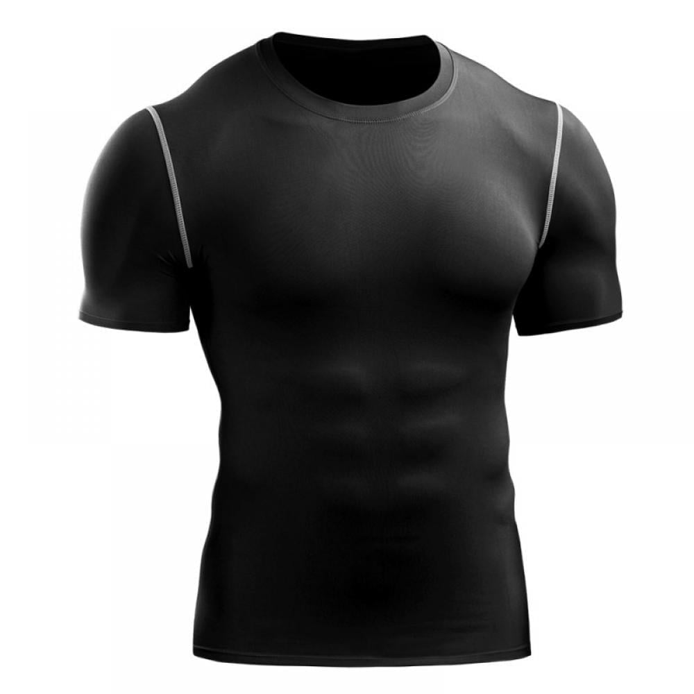 Men's Workout Gym T-Shirt, Short Sleeve Compression Sportswear, Quick ...
