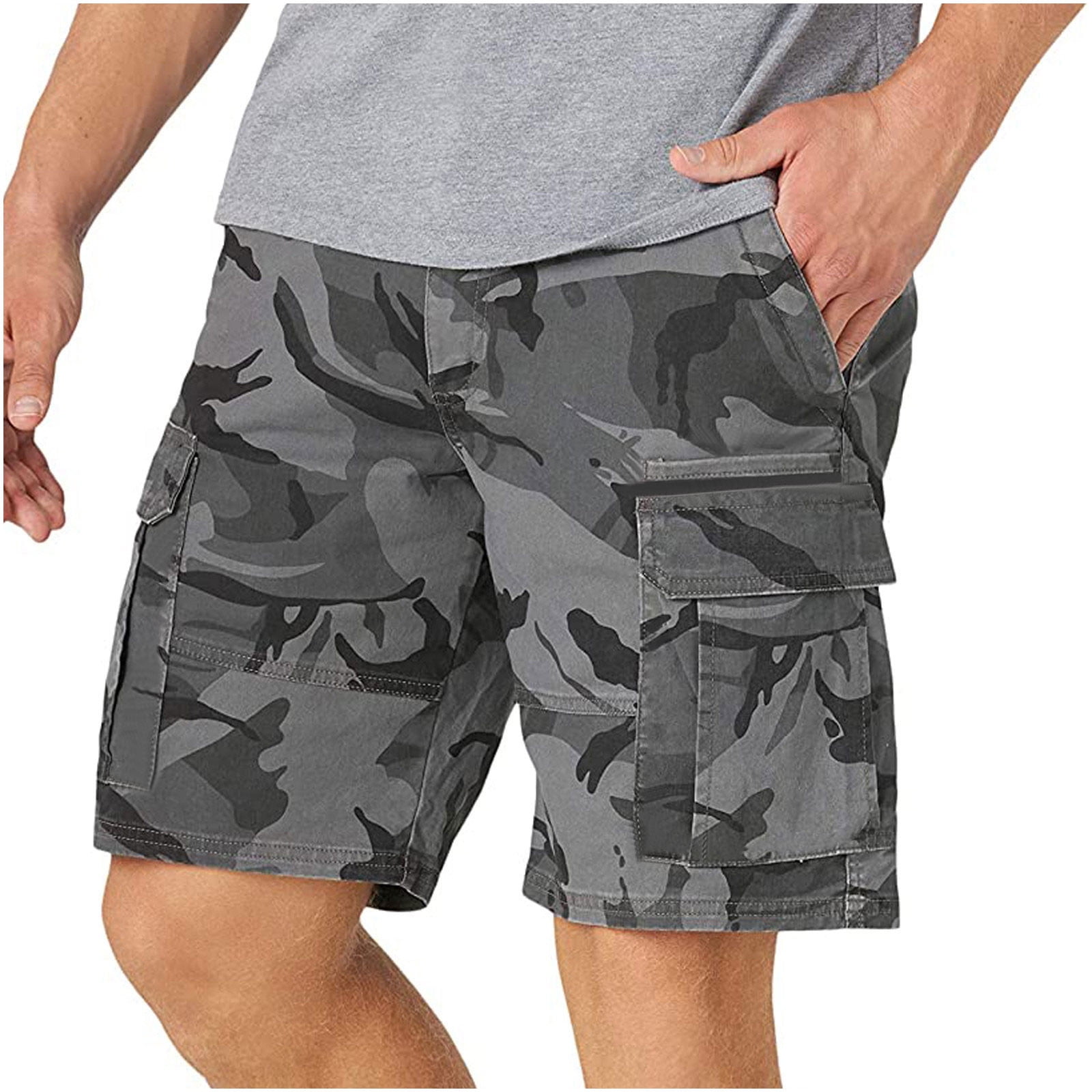 Mens Shorts Clearance,Mens Pocket Solid Color Casual Five Point Casual ...