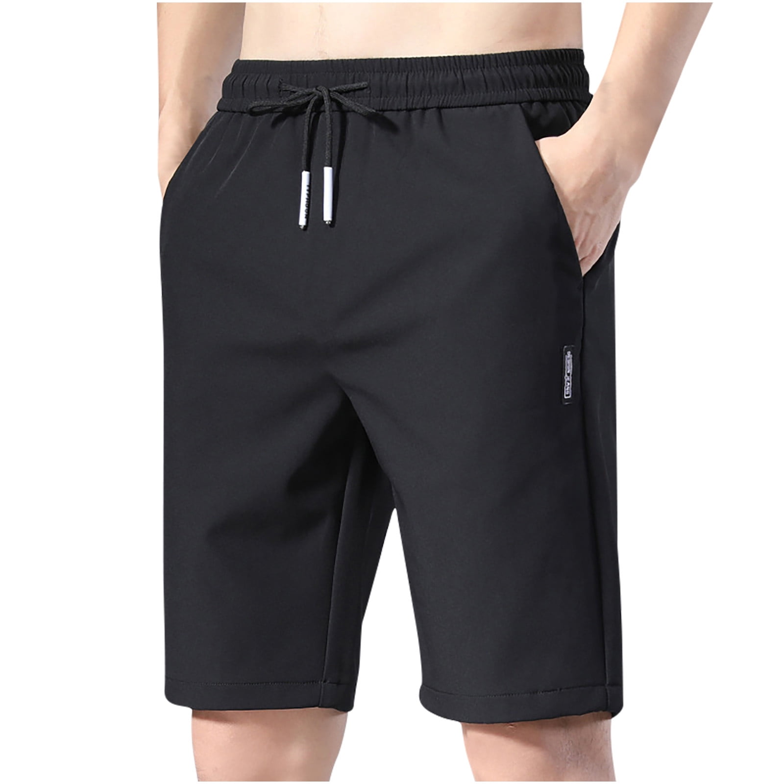 Mens Shorts Clearance under $5,Mens Casual Solid Pocket Elastic Waist ...