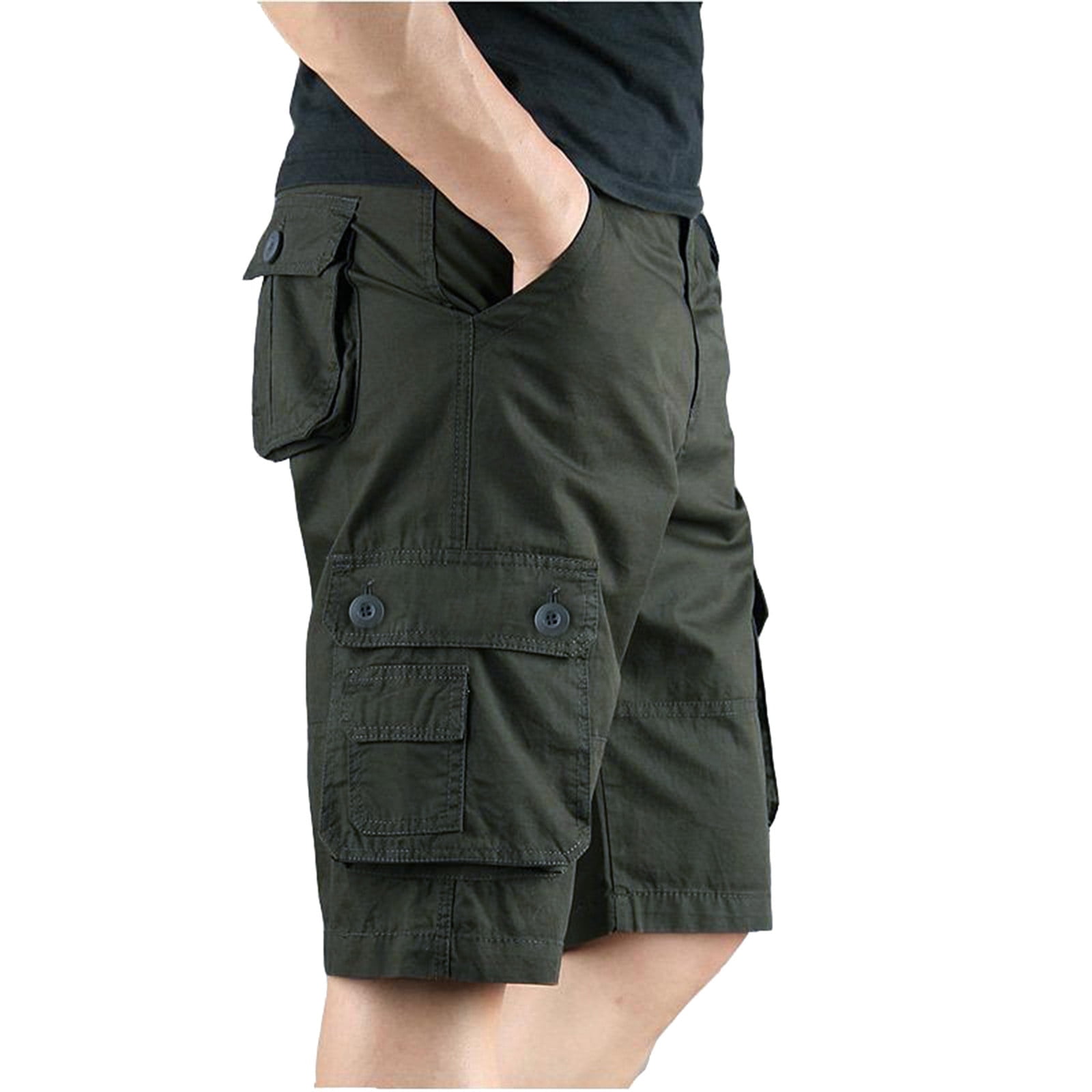 Mens Shorts, Solid Men's Color with Multi-Pocket And Fashion Summer ...