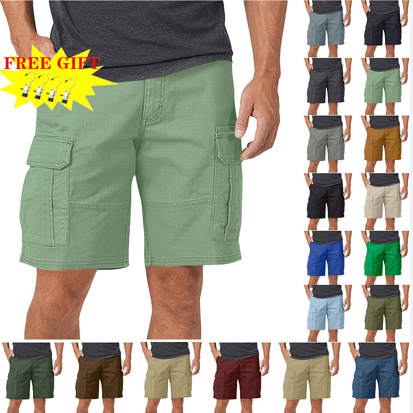 Mens Shorts with Pockets Solid Color Straight Buttons Zipper Elastic ...