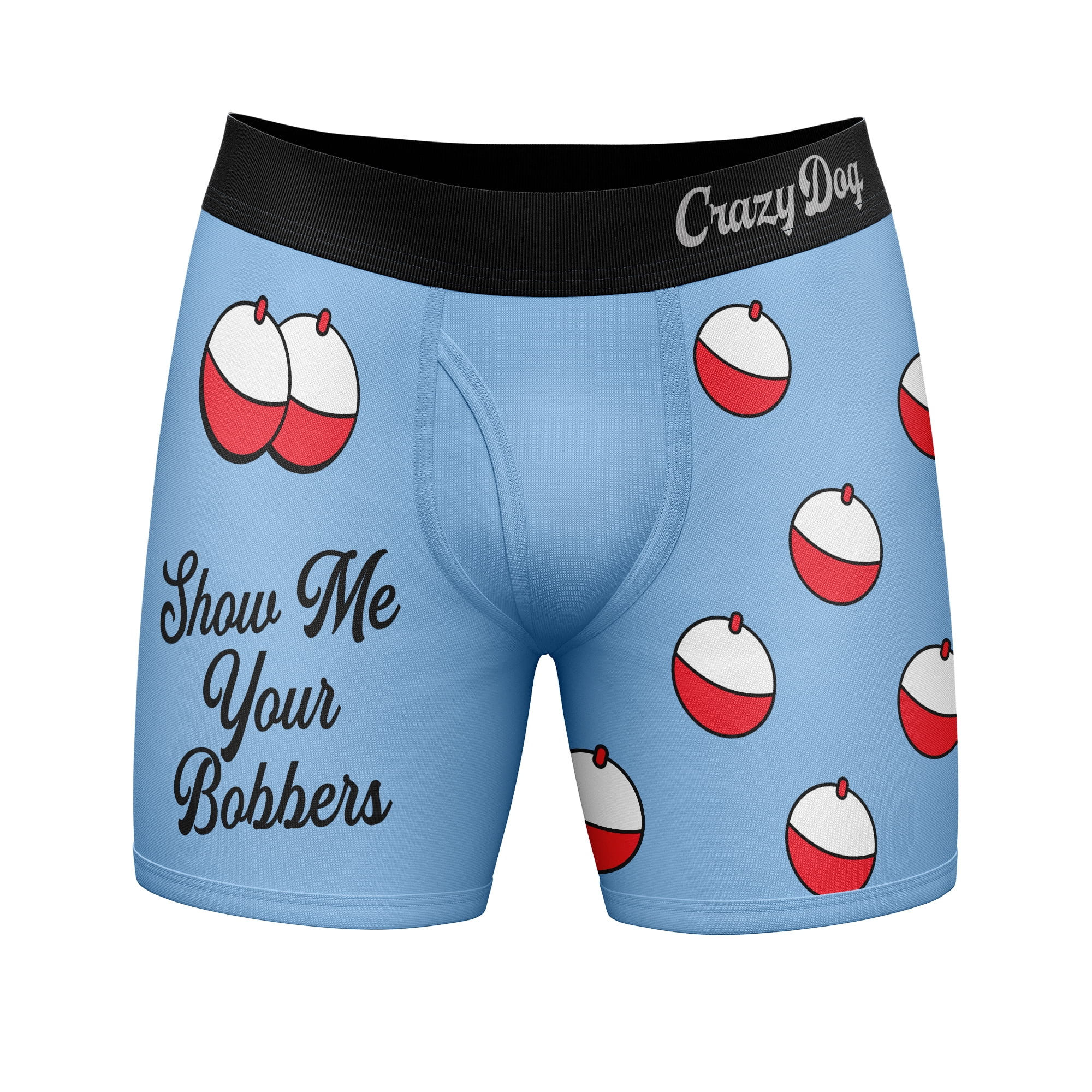 Crazy Fun Mens Show Me Your Bobbers Boxer Briefs, Novelty Fishing ...