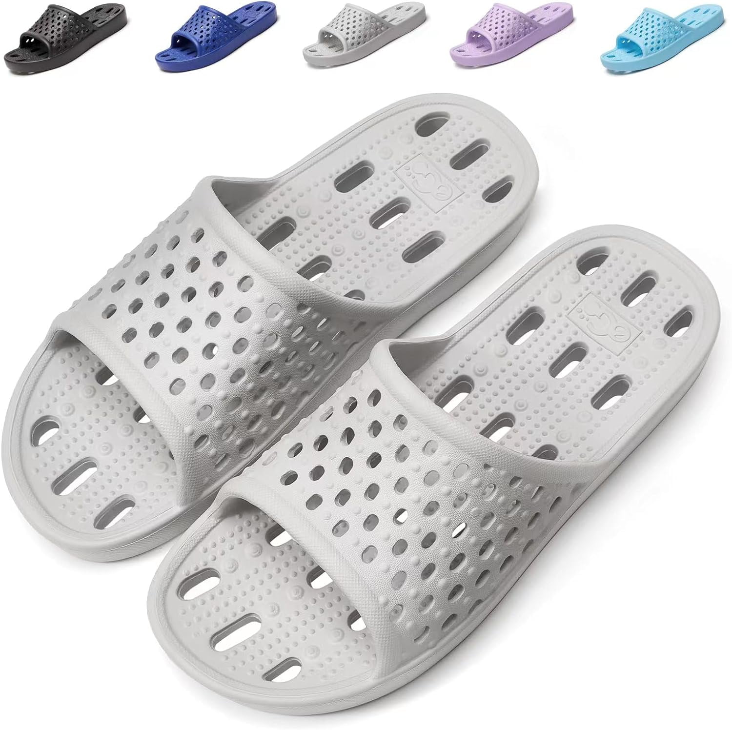 Mens Shower Shoes With Holes Dry Quickly Bath Slippers Womens Non Slip ...