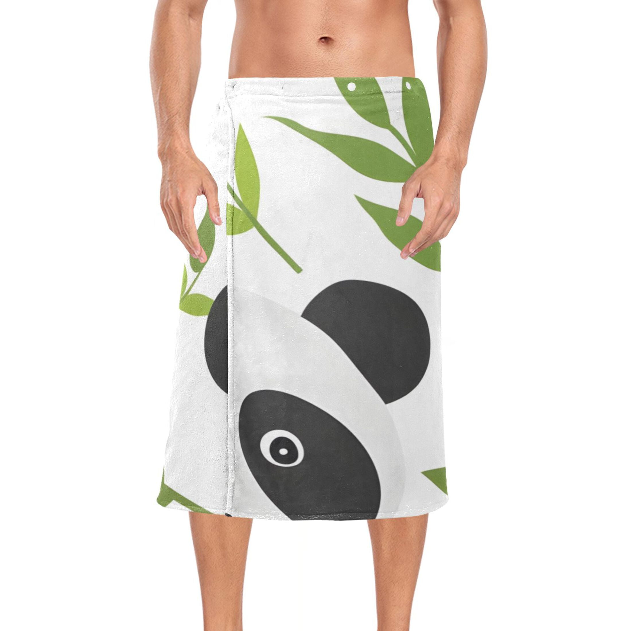 Mens Shower Wrap Adjustable Bath Wrap Towel 60”x28” Body Towels for Gym ...