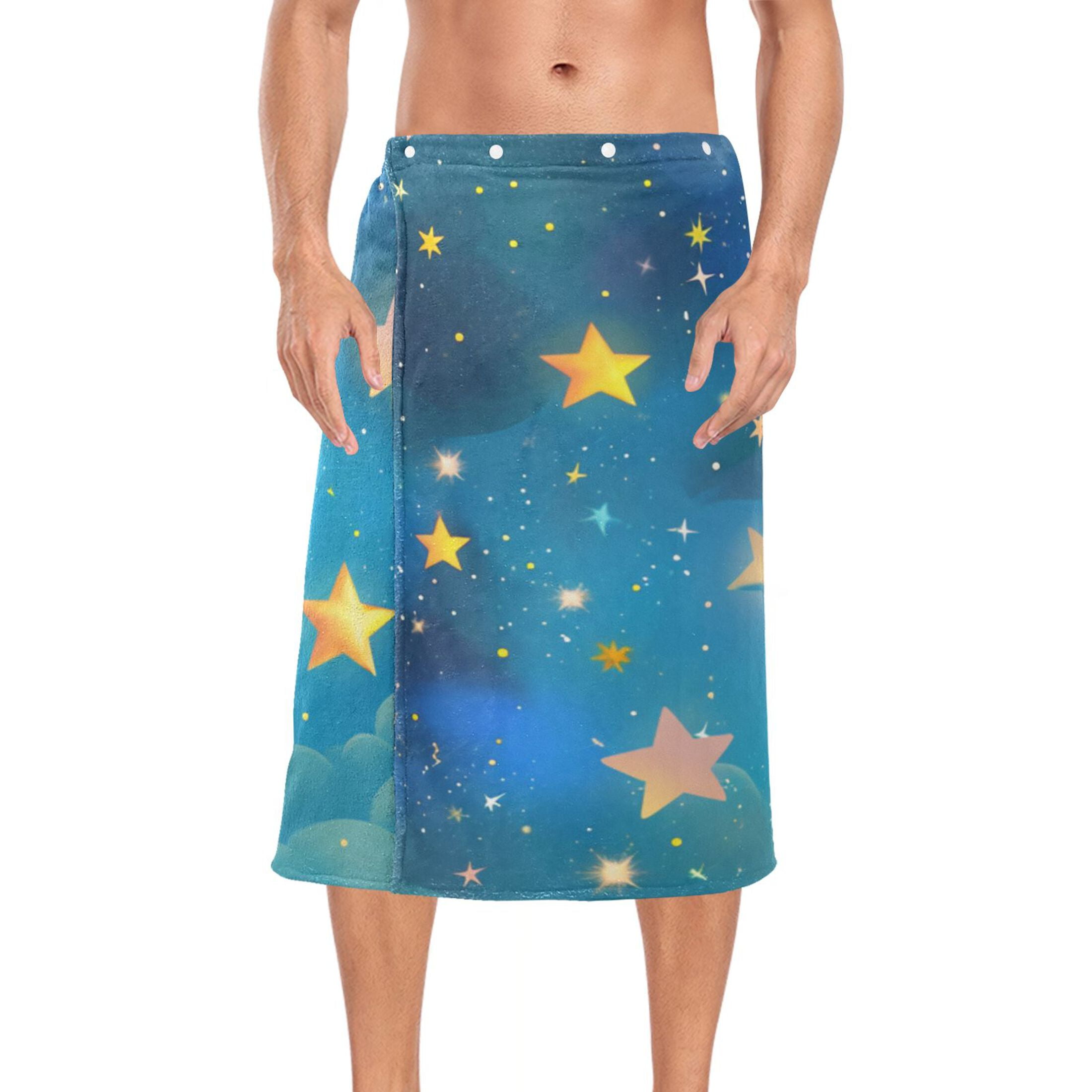 Mens Shower Wrap Adjustable Bath Wrap Towel 60”x28” Body Towels for Gym ...