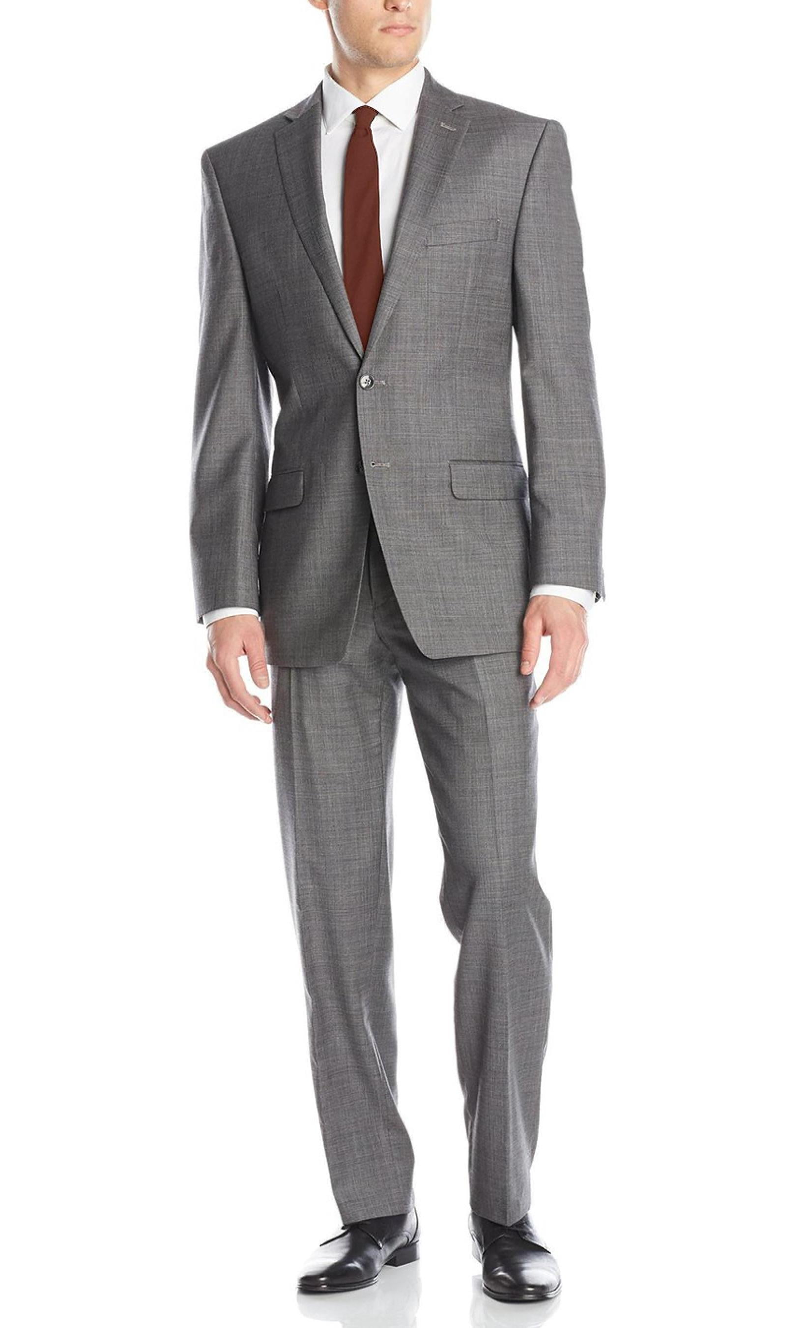 Mens Side Vent 2 Piece Gray Modern Fit Suit Luciano Natazzi - Walmart.com