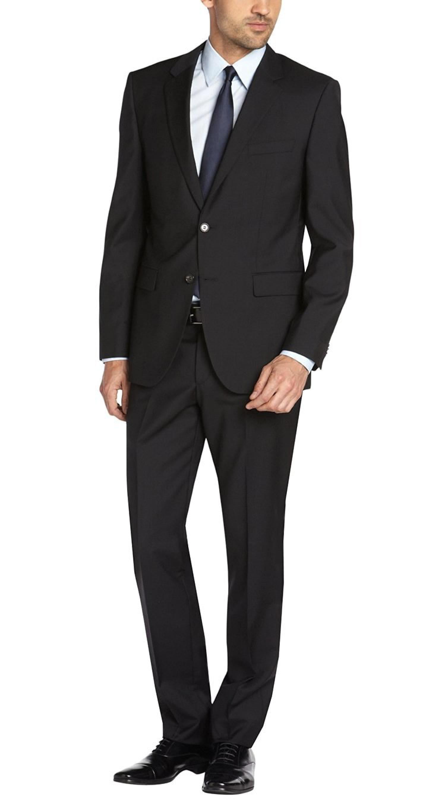 Mens Side Vent 2-piece Black Modern Fit Suit DTI DARYA - Walmart.com