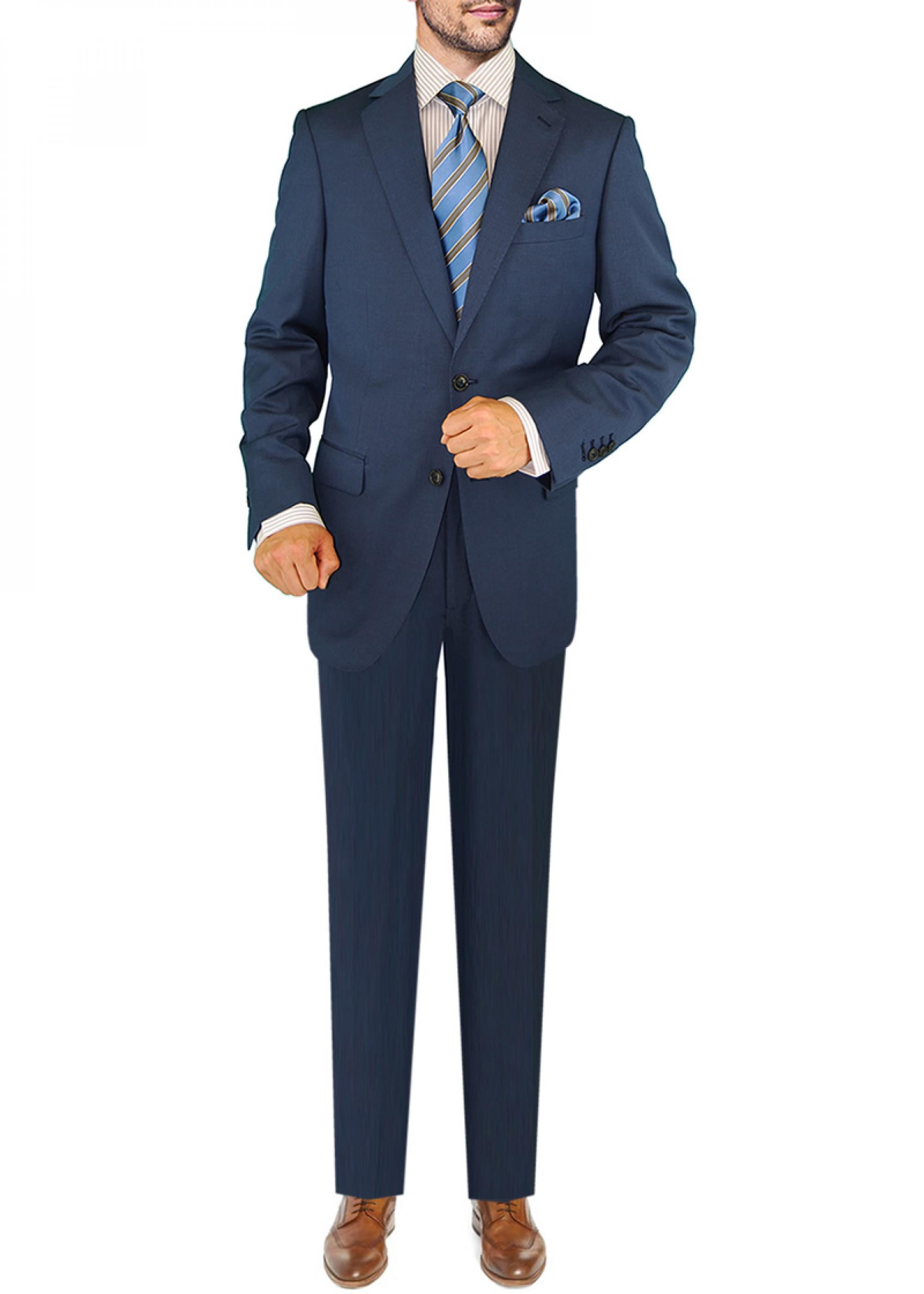 Mens Side Vent 2-piece Franch Blue Wool Modern Fit Suit DTI - Walmart.com