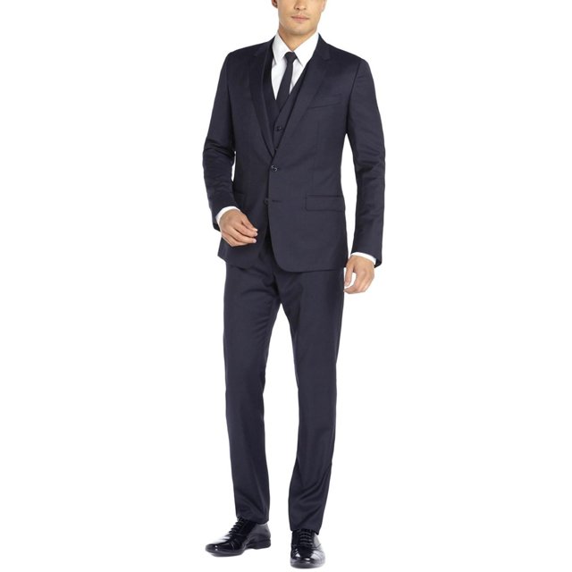 Mens Side Vent 3-piece Navy Wool Modern Fit Suit DTI DARYA - Walmart.com