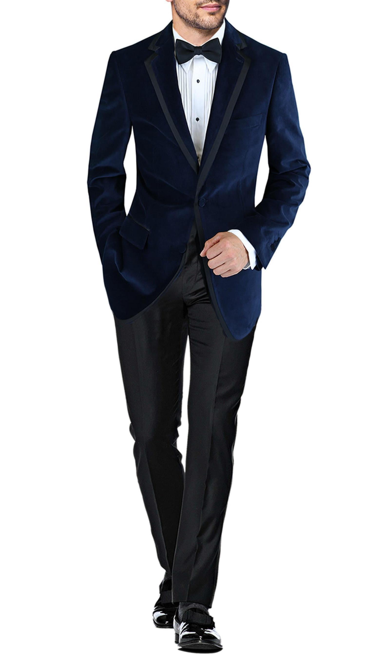 Mens Side-vent Blue Cotton Modern Fit Tuxedo Suit DTI DARYA - Walmart.com