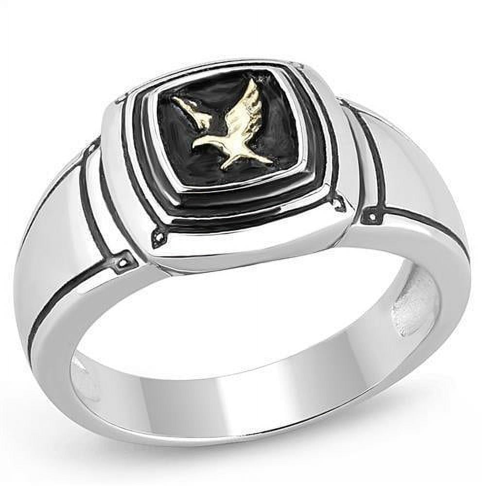 Mens Silver Black Gold Eagle Rings Stainless Steel Anillo Aguila ...