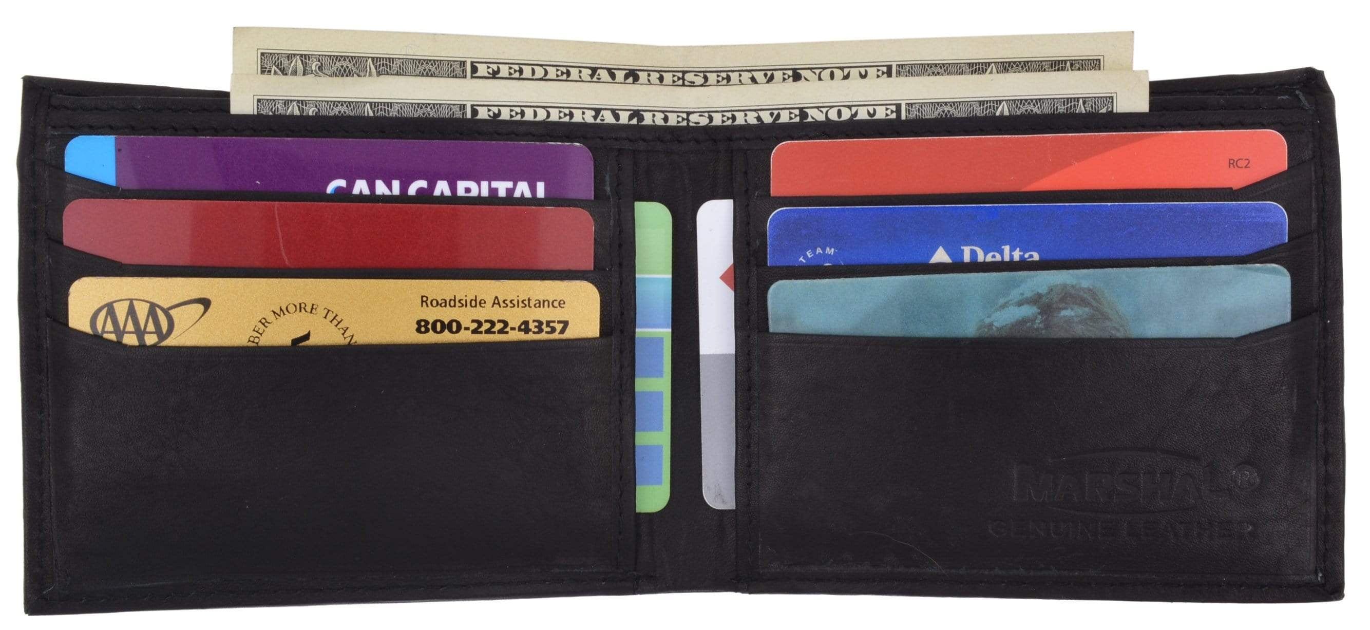 Mens Simple Classic Genuine Leather Bifold Wallet 58 CF - Walmart.com