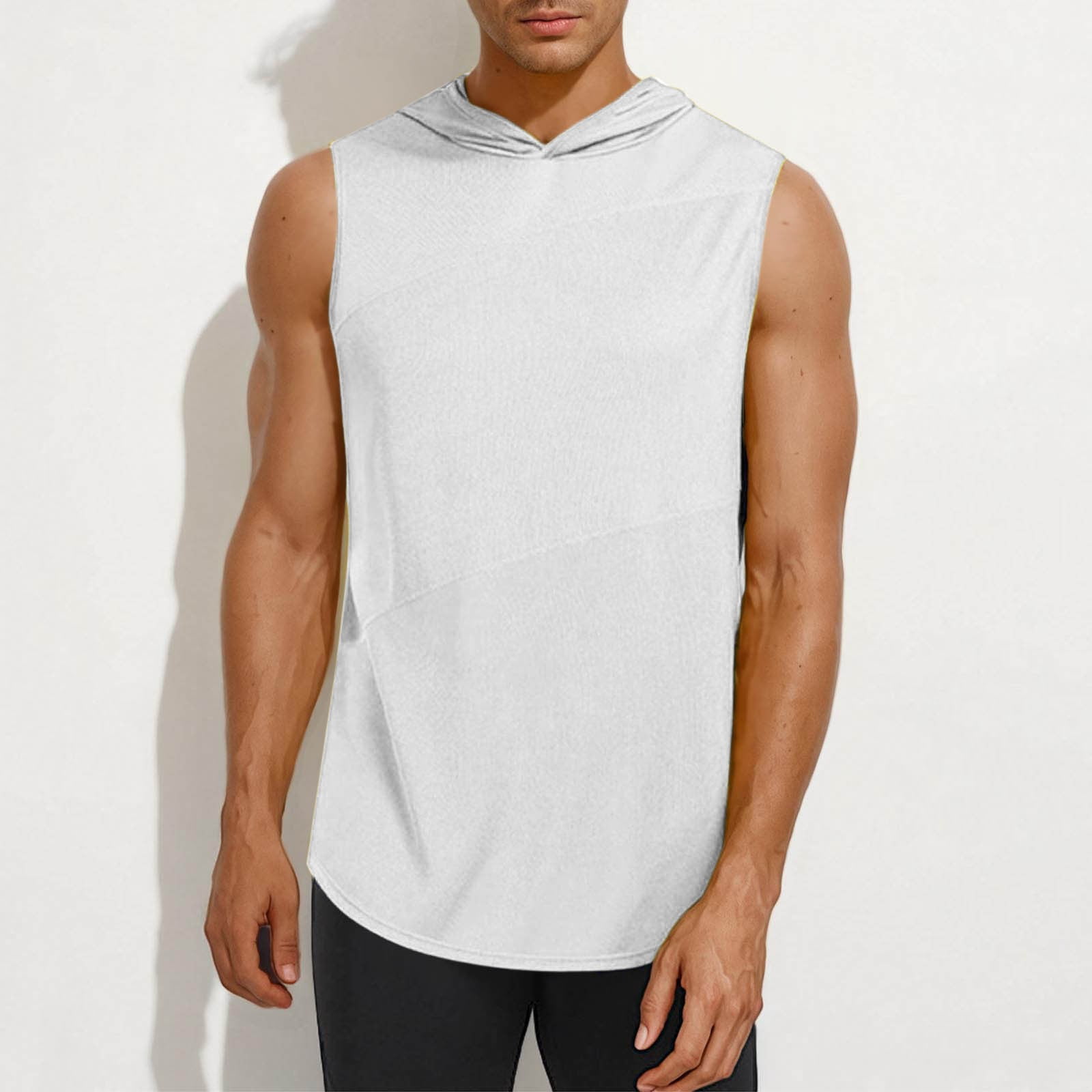 Mens Sleeveless Hoodies Pullover Athletic Workout Tank Tops Casual ...
