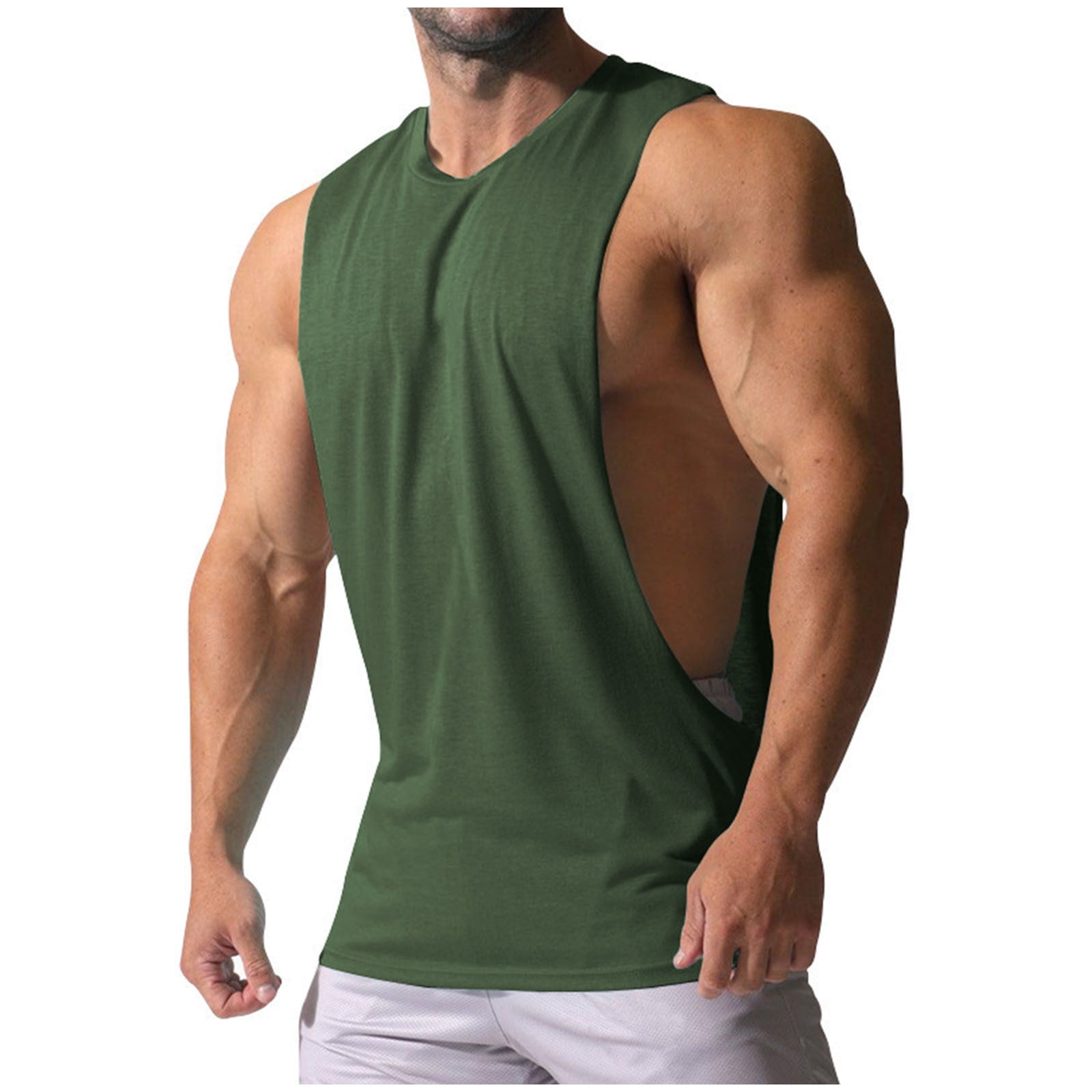 Mens Sleeveless Vests Tops Vest for Man Boat Neck Spandex Work Out ...