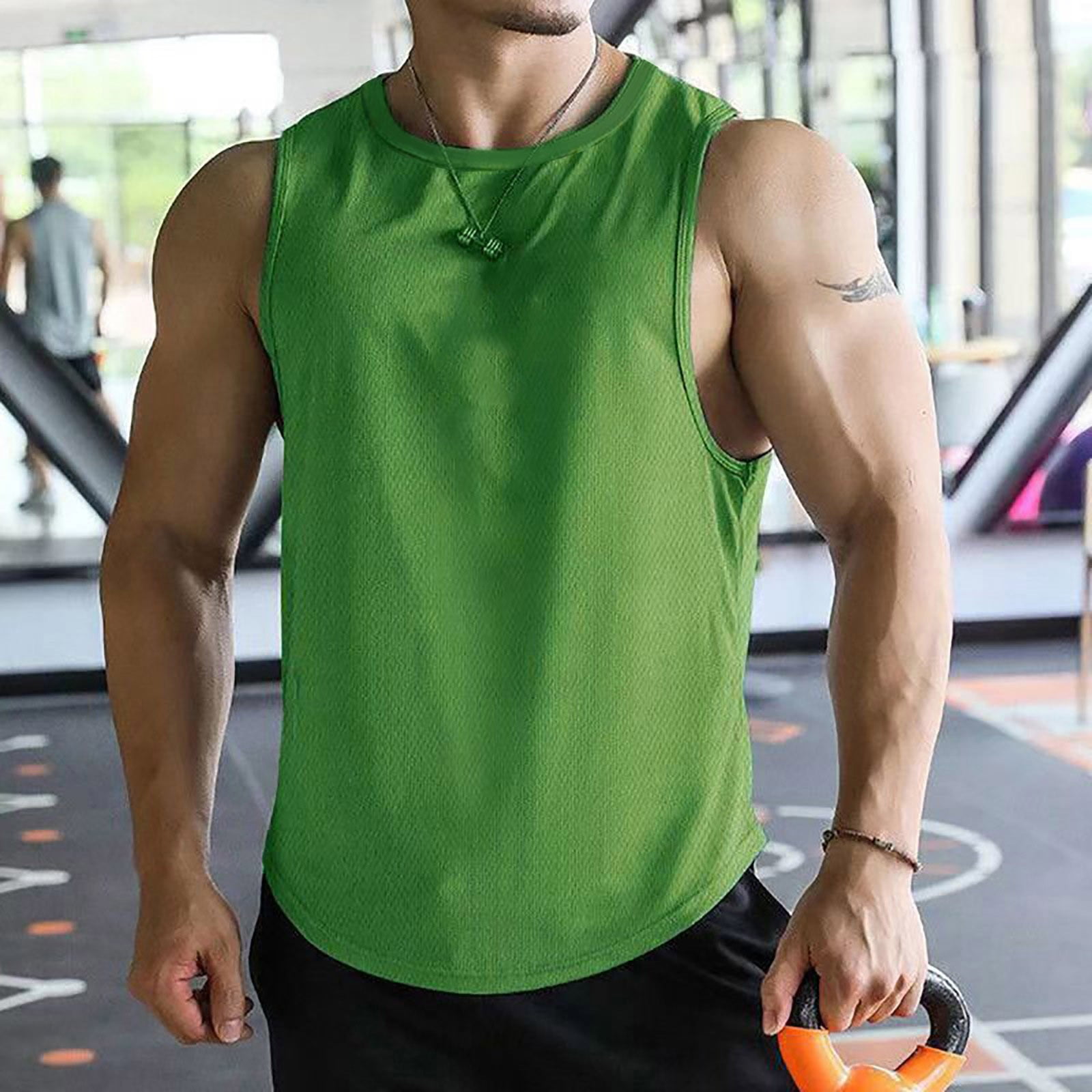 Mens Sleeveless Workout Tank Tops Quick Dry Gym Muscle Shirts, Swim ...