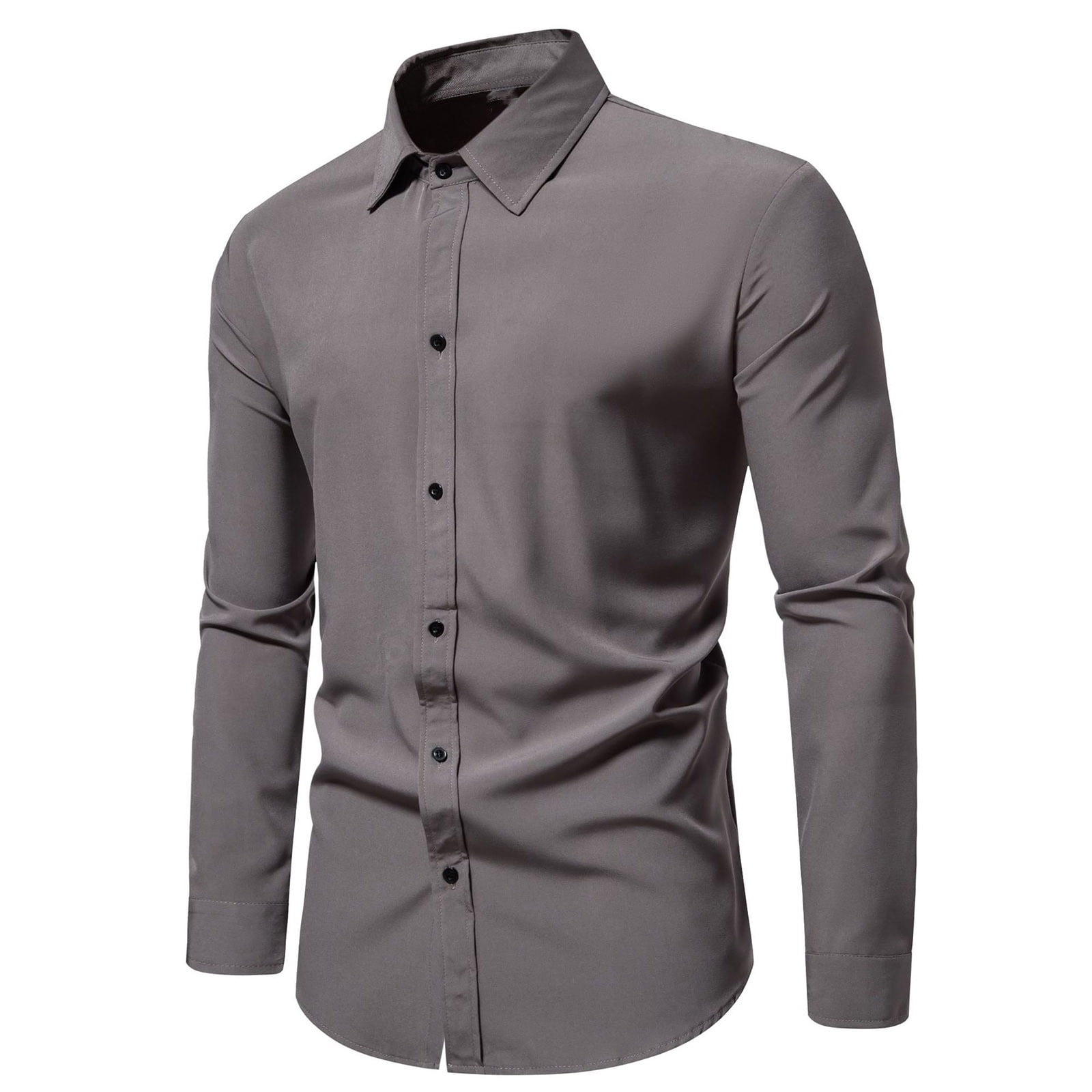 Mens Slim Fit Dress Shirt Clearance Sales,Wrinkle-Free Long Sleeve ...
