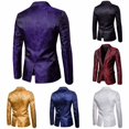 Mens Slim Fit Suit Jacket, One Button Blazer, Court Style Formal Coat ...