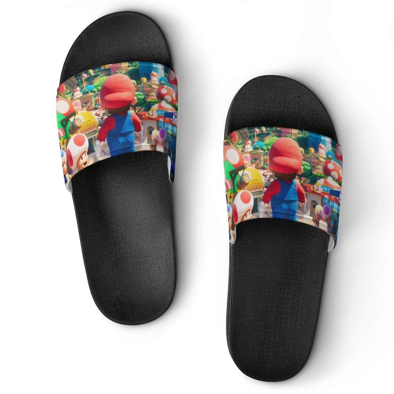 Mens Slippers,America Super Mario Poster Slippers for Men,Mens Slides ...
