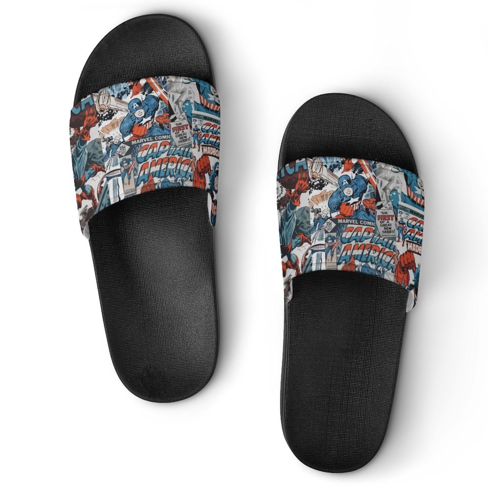 Mens Slippers,Captain America Slippers for Men,Comfortable Slippers ...