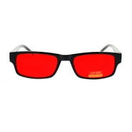 Classic Pimp Pop Color Lens Plastic Rectangular Sunglasses Black Red ...