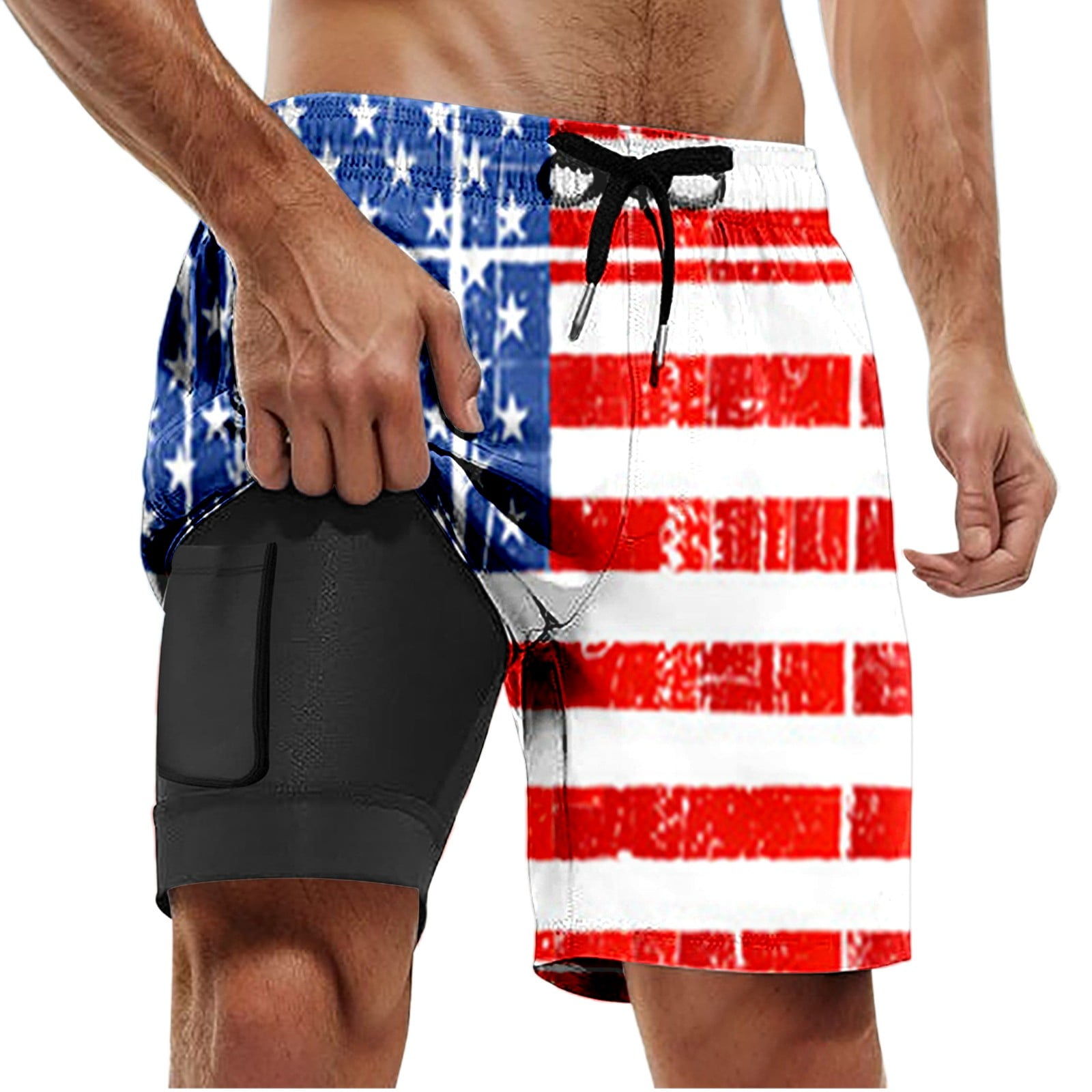 Mens Small Swim Trunks 5 Inch Stretchy Quick Dry Solid Swim Shorts Men ...