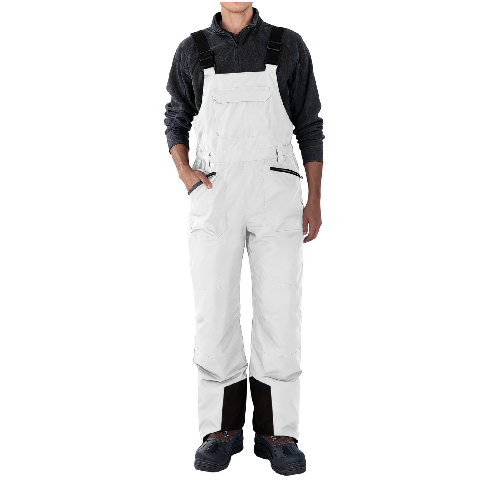 Mens Snow Pants Bibs Softshell Snowboard Pants Insulated Waterproof ...