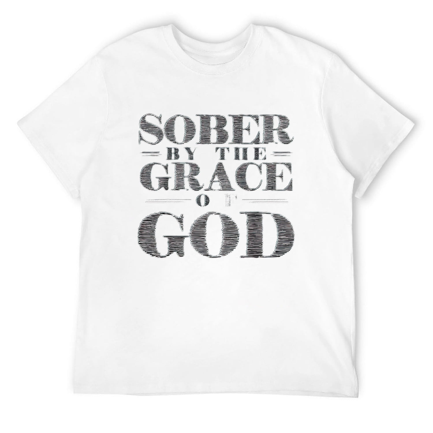 Mens Sober By The Grace Of God T-Shirt White Large - Walmart.com
