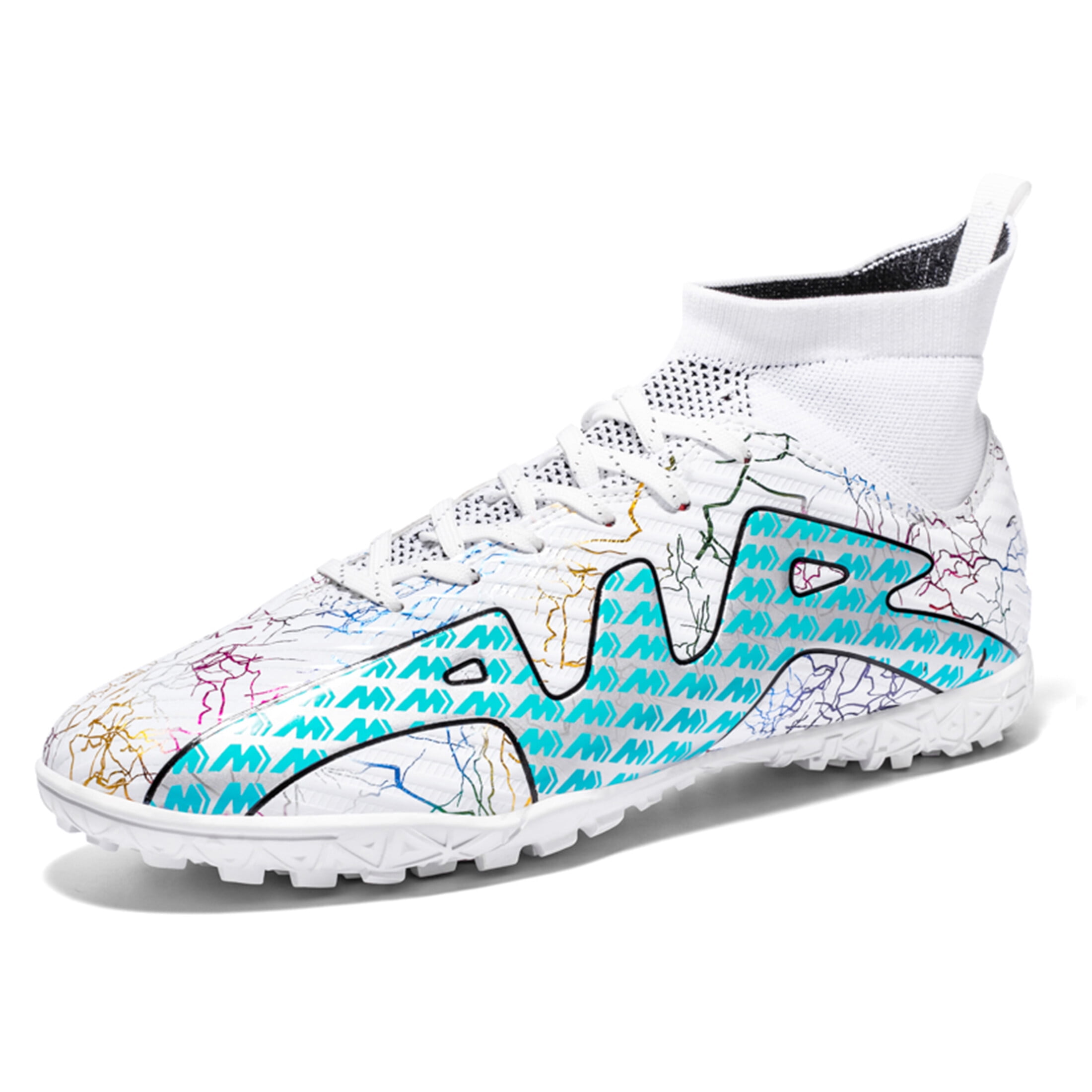 Mens Soccer Cleats Teenager High Top Turf Trainning Football Shoes US 8 ...